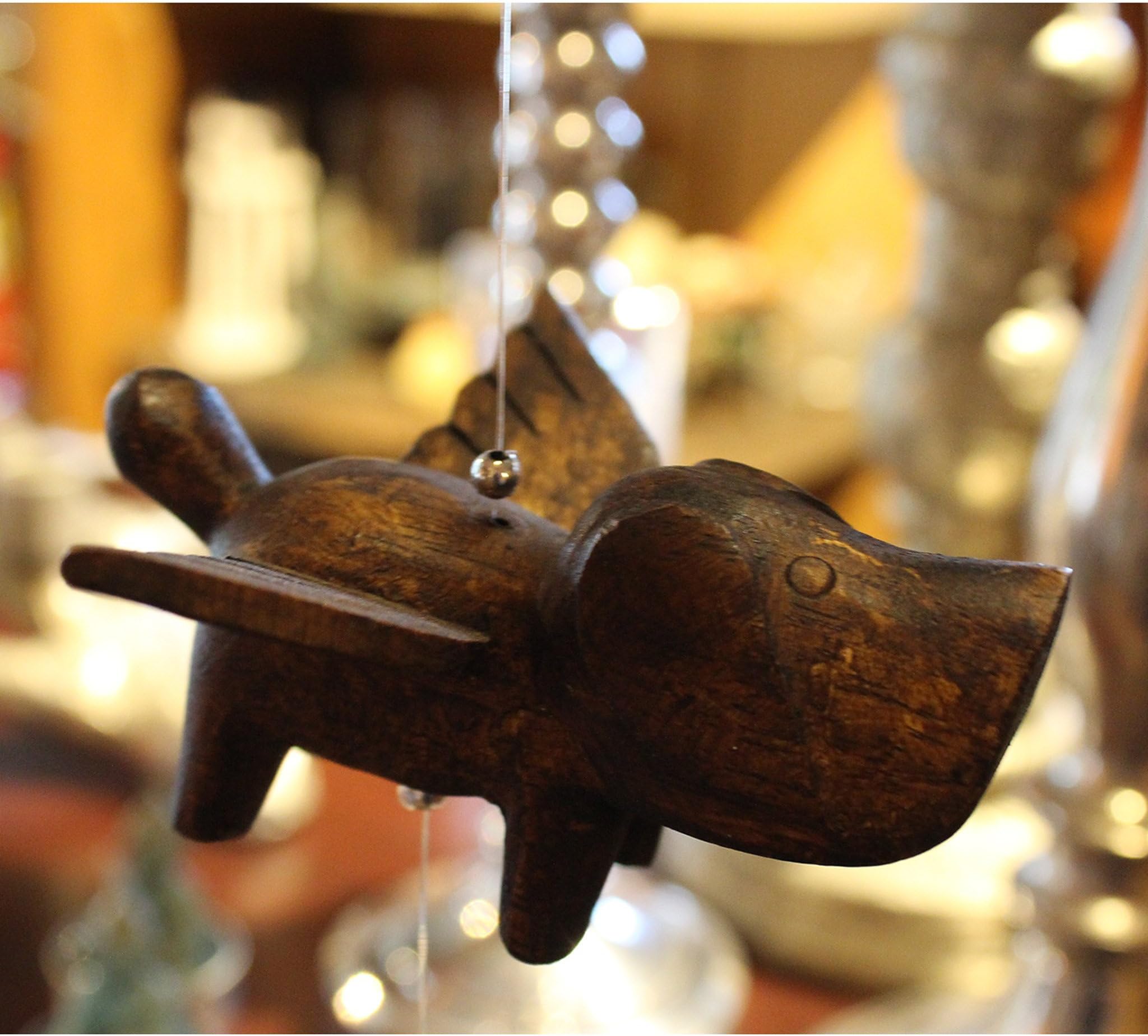 Amazon.com: Candlestock Handmade Wooden Animal Hanging Wind Spinners ...