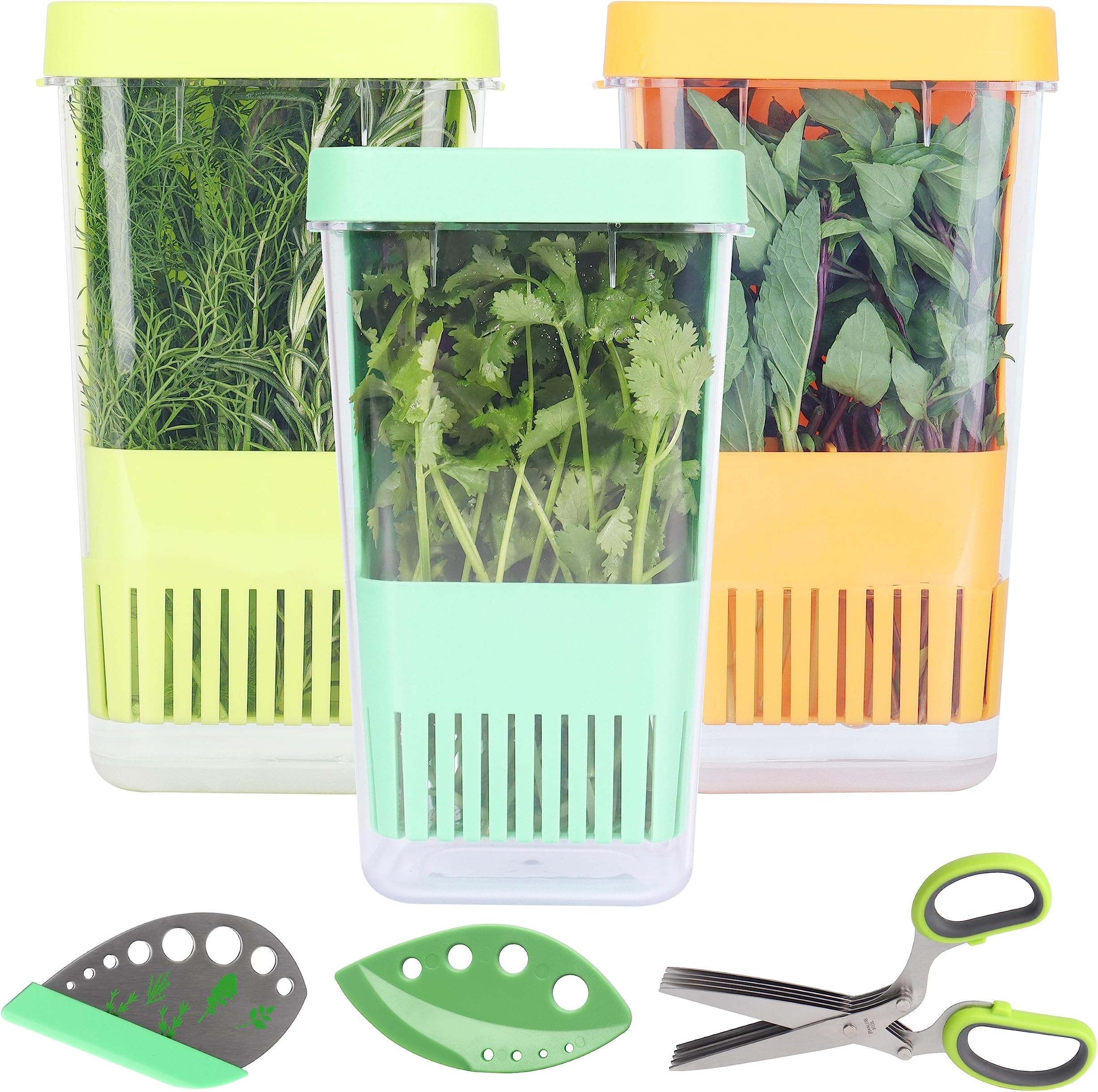 Amazon.com: LUVCOSY Herb Keeper Set: 3 Pack Herb Saver+1 Pack Herb ...