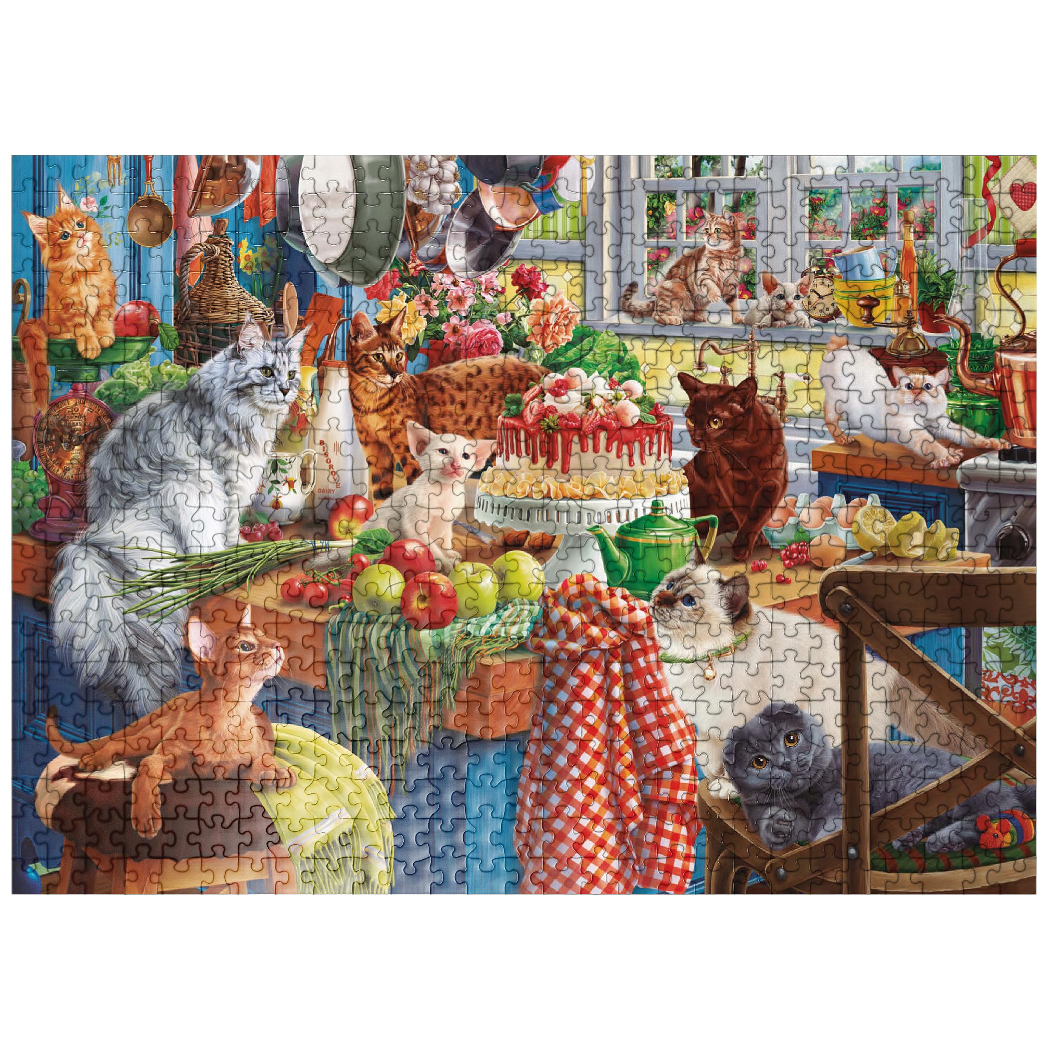 Amazon.com: MyPuzzle Kittens in The Kitchen - Premium 500 Piece Jigsaw ...