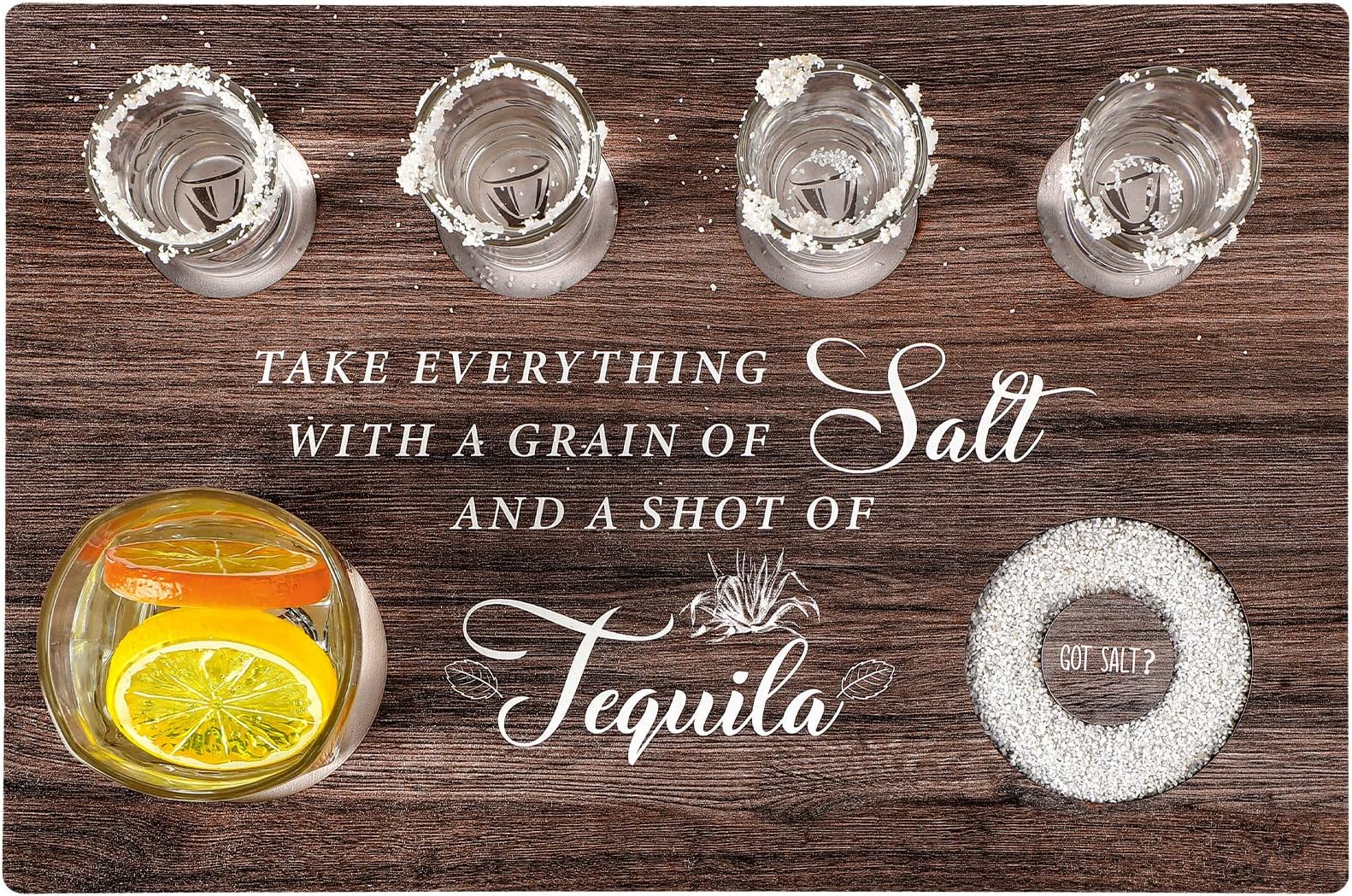 Amazon.com: CREATCABIN Wooden Tequila Board with Salt Rim Shot Glass ...