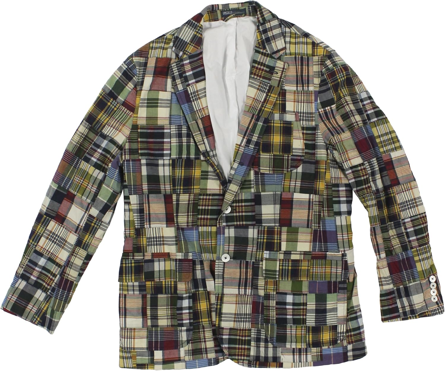 Ralph Lauren Men's Polo Madras Patchwork Plaid Blazer Sport Jacket Large Blue at Amazon Men’s ...