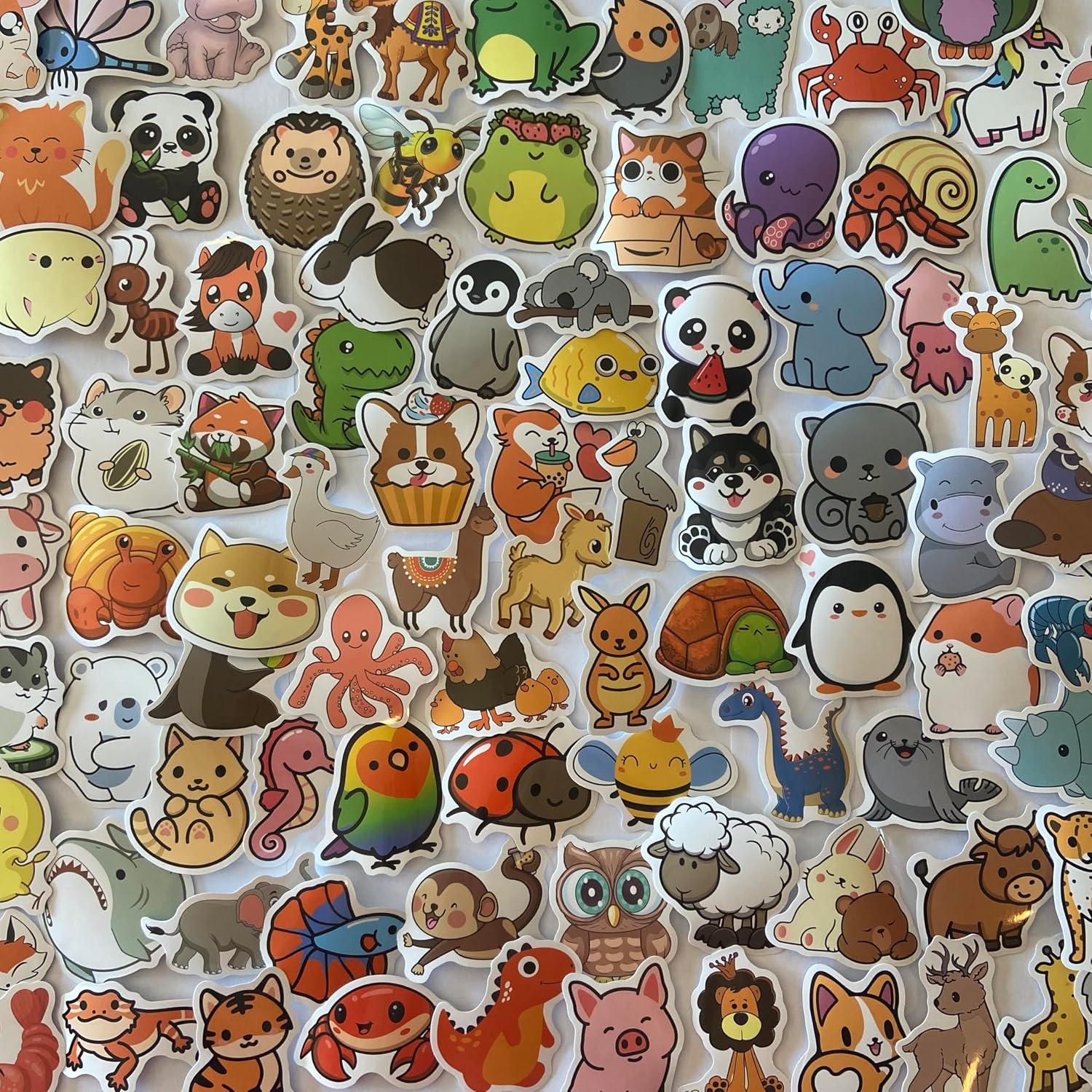 Amazon.com: 100 Pcs Cute Animal Stickers for Kids – Waterproof Vinyl ...