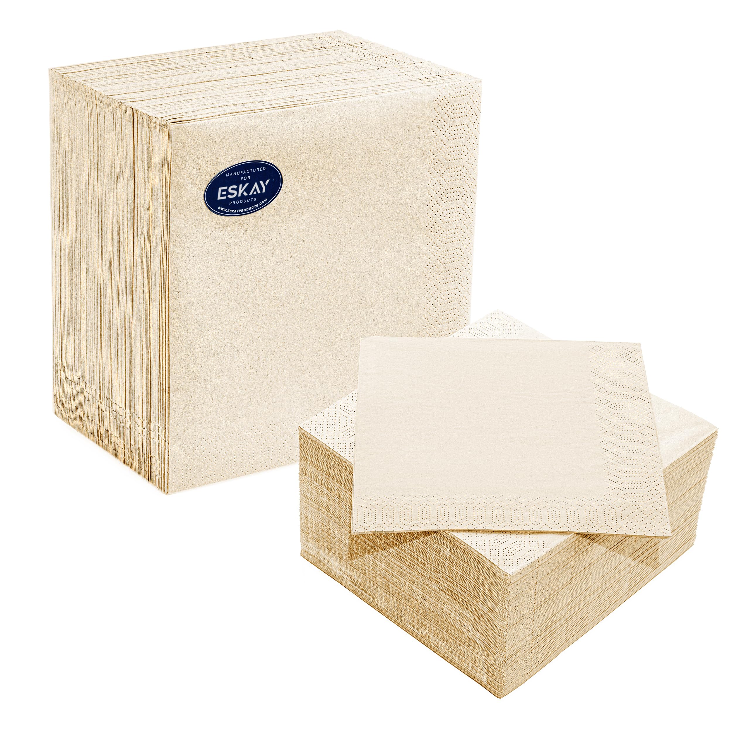 Amazon.com: Cream Lunch Napkins, 3-Ply Disposable Paper Napkins-Bar ...