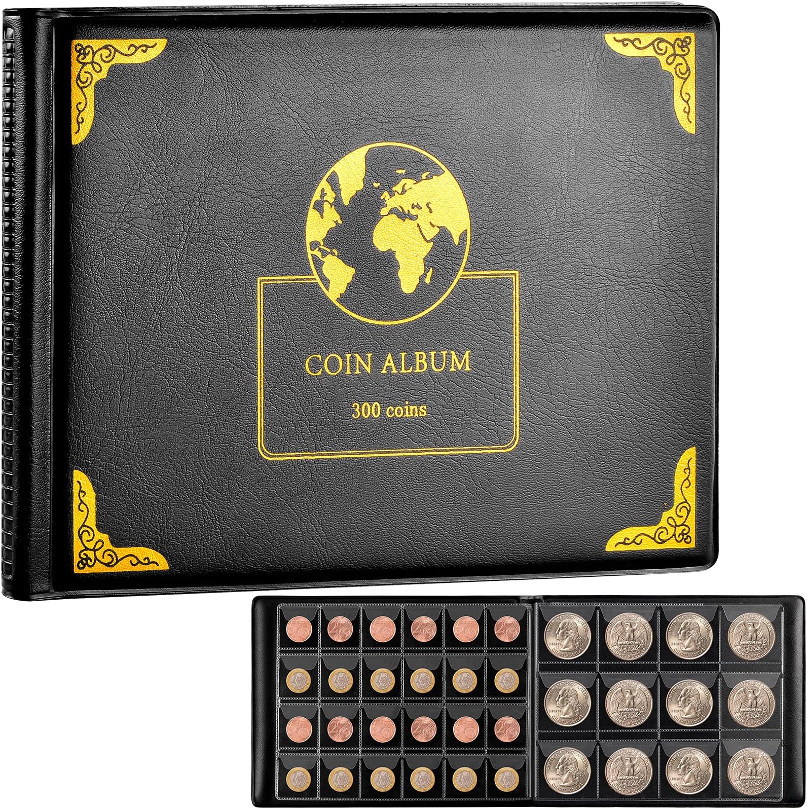 Amazon.com : Coin Collection Book Holder Album for Collectors, 300 ...