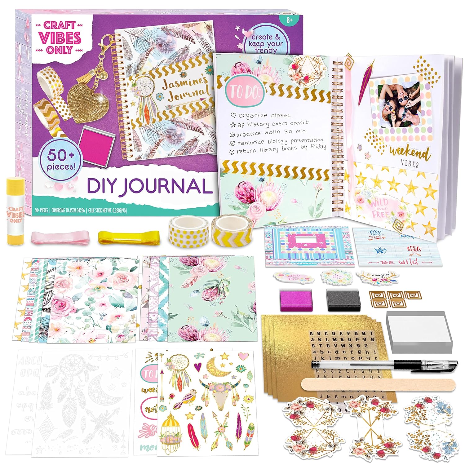 Good Vibes Journal DIY Set by Craft Vibes Only – Personalized Diary ...