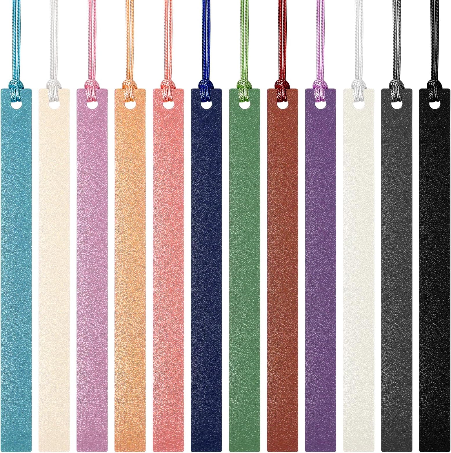 Amazon.com: Amabro 12PCS Leather Bookmarks, Pastel Bookmarks Bookmarks ...