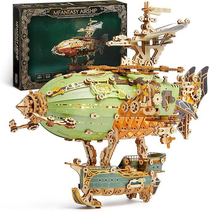 Amazon.com: FUNPOLA LED 3D Wood Puzzle Fantasy Airship Model ...