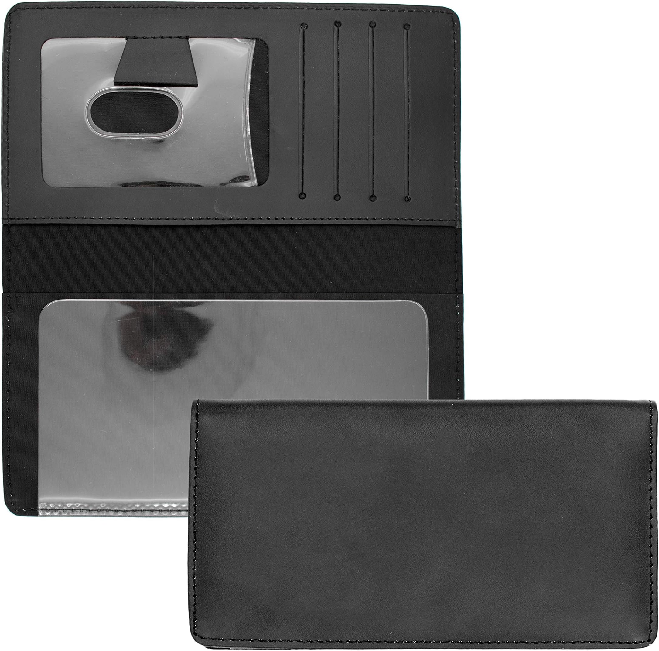Amazon.com: Black Smooth Leather Checkbook Cover for Top Tear Personal ...