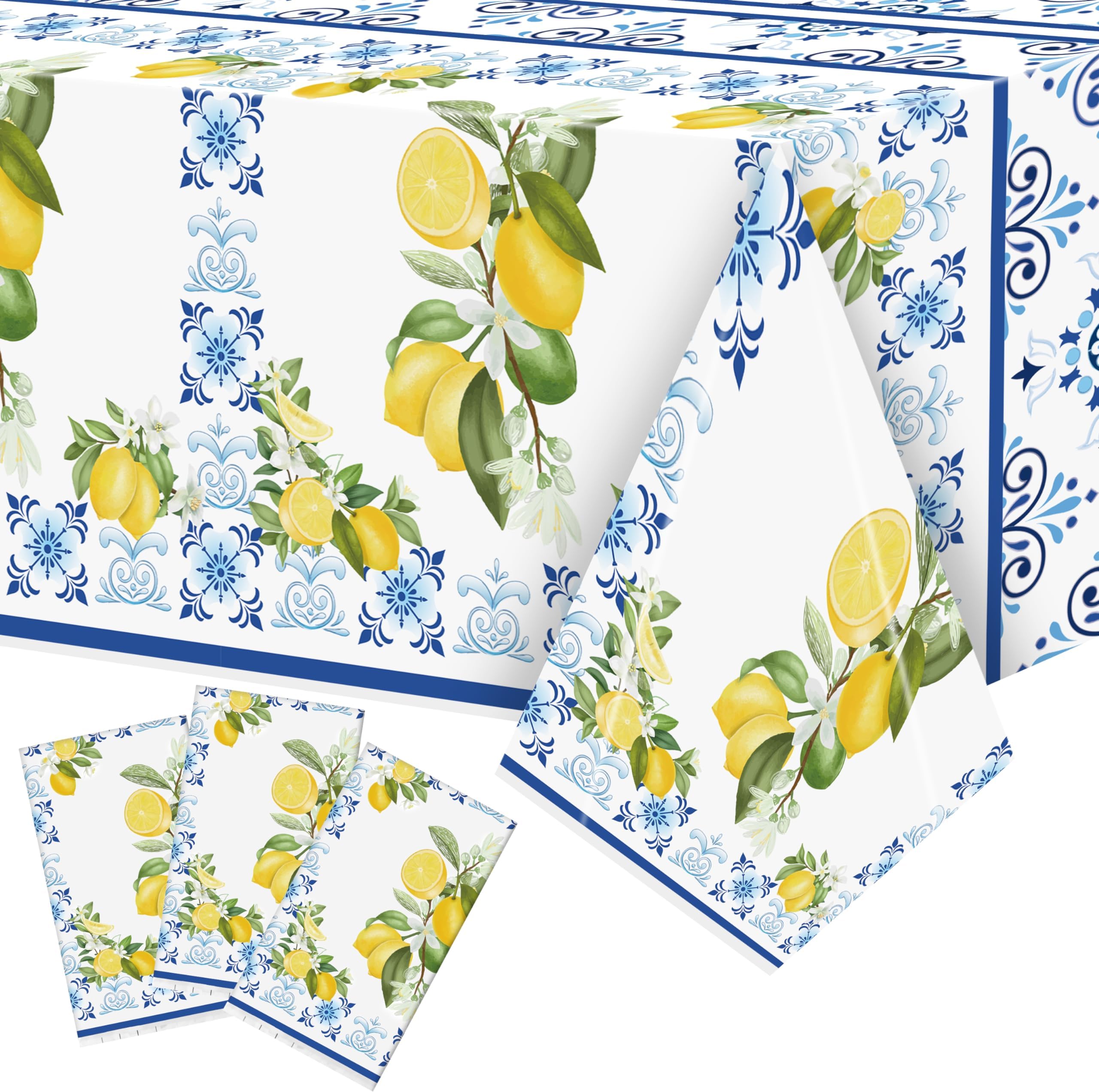 Amazon.com: Nefelibata Lemon Tablecloth Birthday Party Decorations 3PCS ...