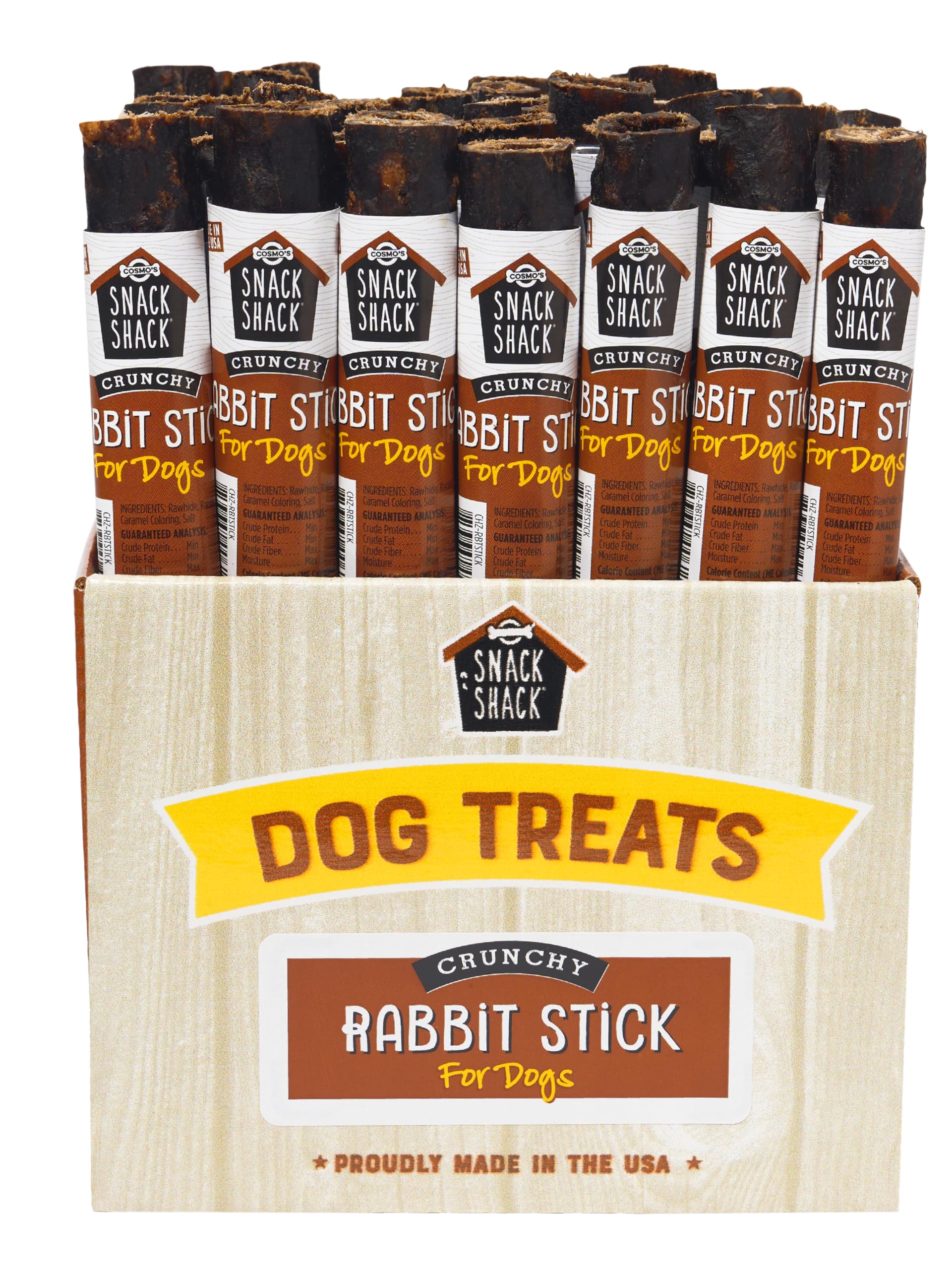 Amazon.com: Cosmo’s Snack Shack Crunchy Rabbit Stick Dog Chews 6 ...
