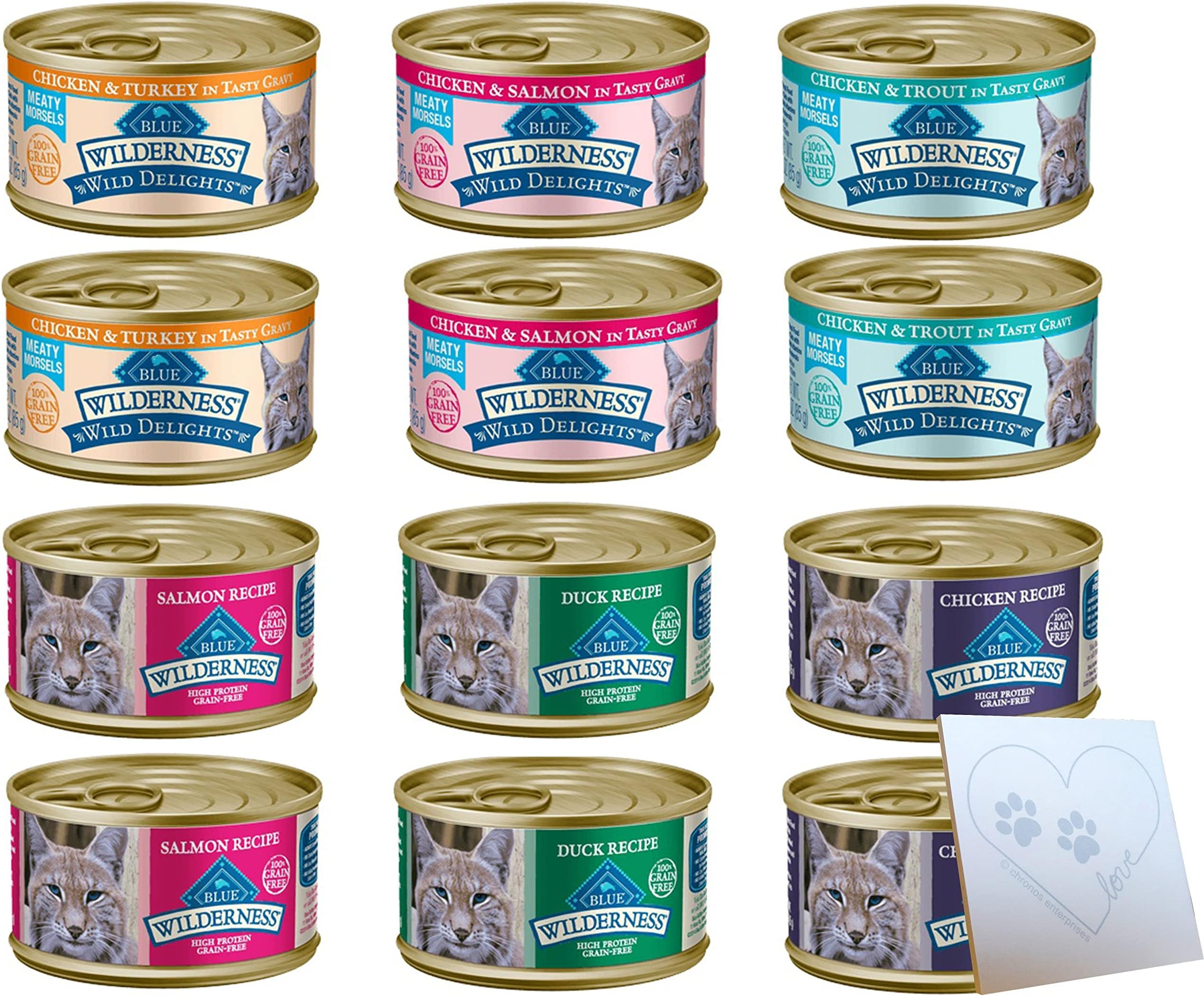Amazon.com : CHRONOS ENTERPRISES LLC Buffalo Blue Cat Food Variety Sampler - 6 Flavors: Duck ...