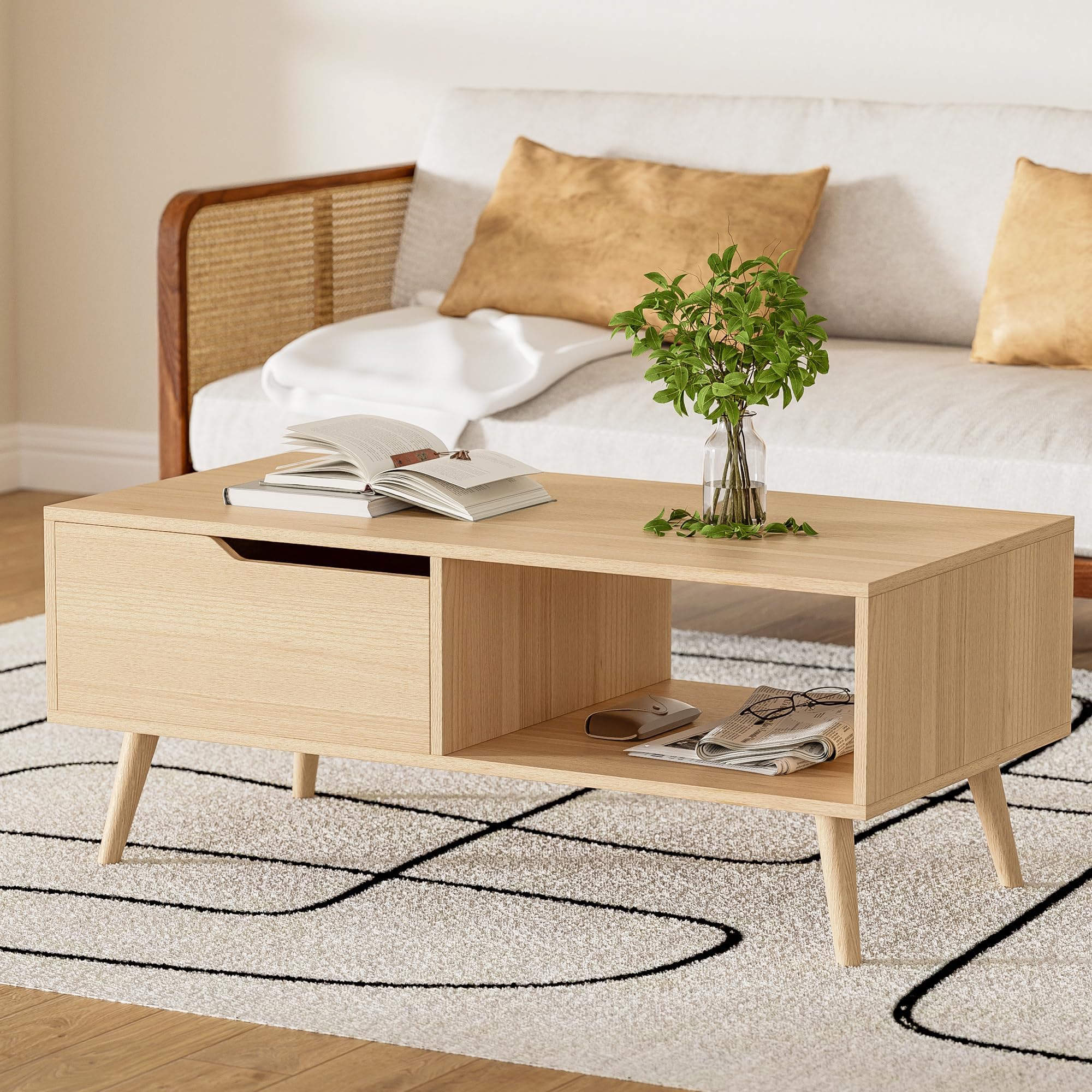 Amazon.com: Small Coffee Table, Modern Coffee Table Small White Coffee ...