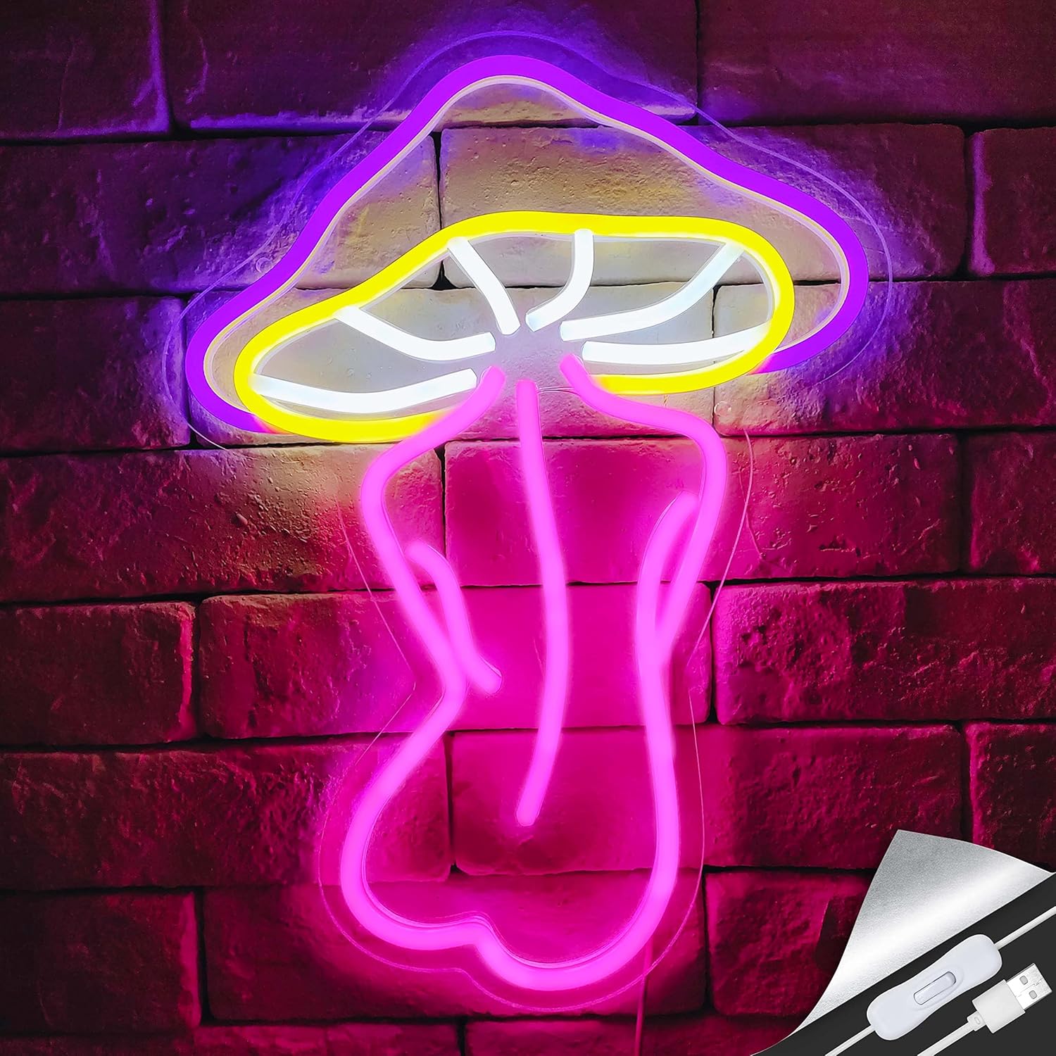 Amazon.com: Artlast Lady Mushroom Neon Light LED Night Lights USB ...