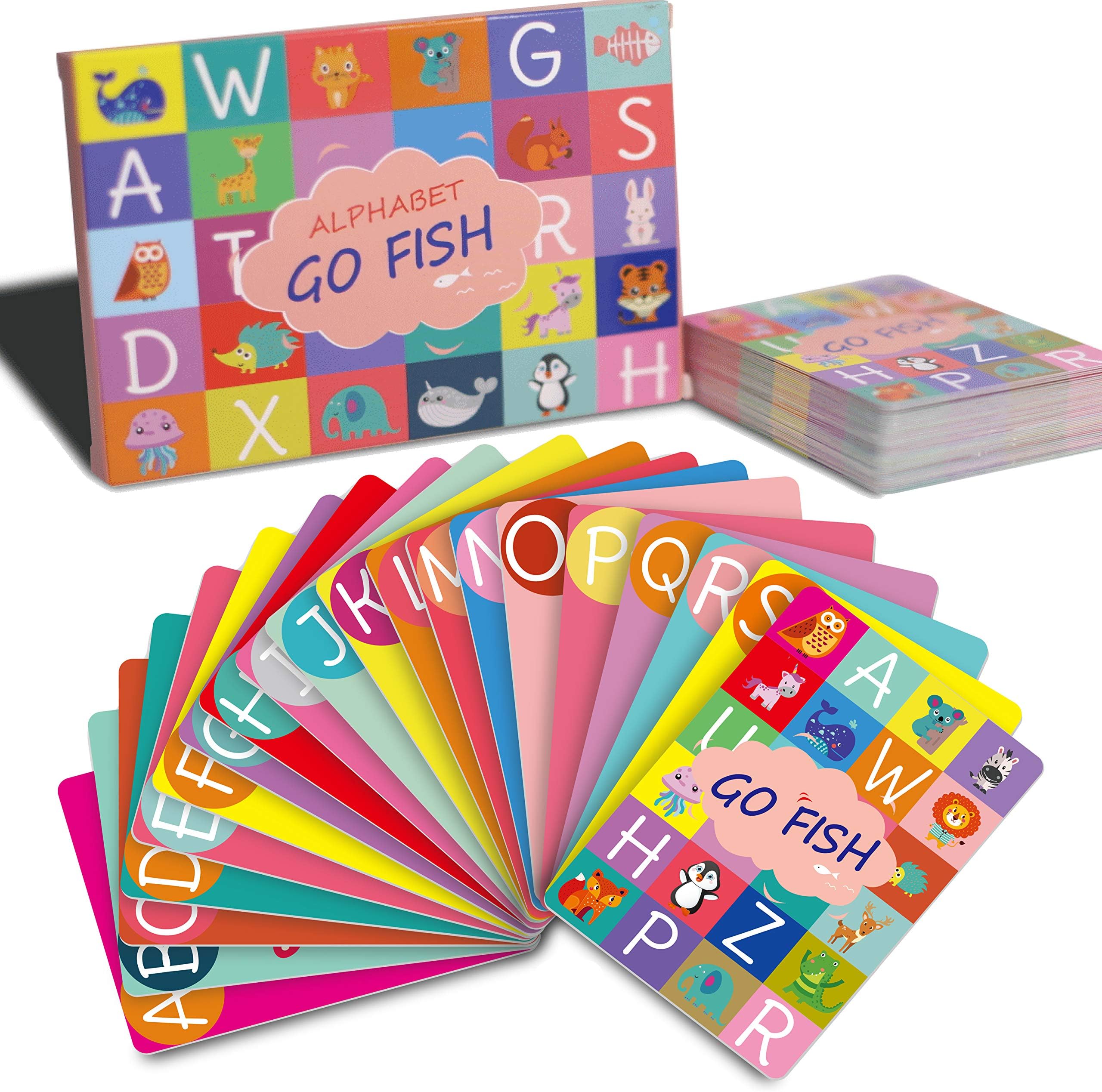 Amazon.com: DEEPLAY Go Fish - Juego clásico de cartas del alfabeto ...