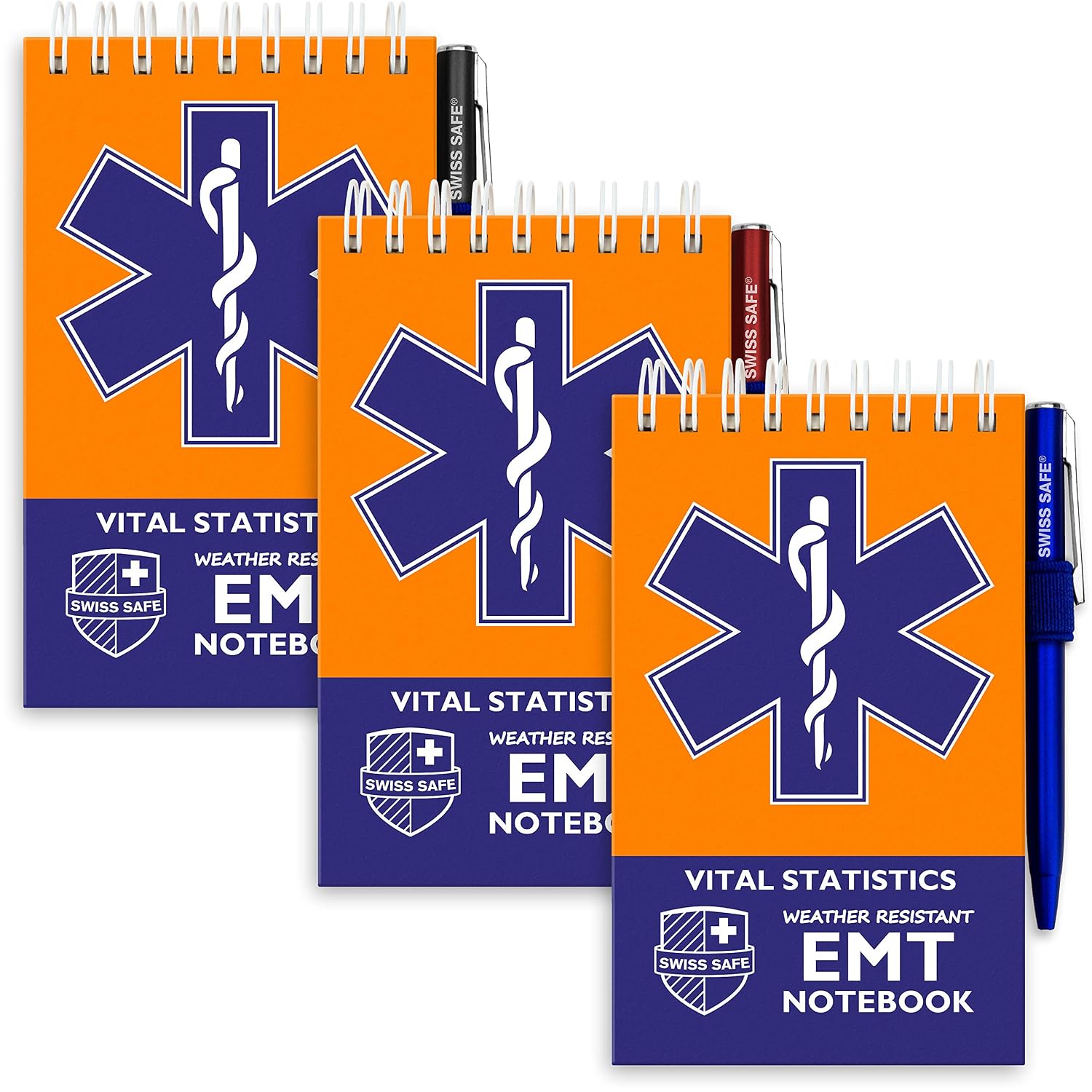 EMT Vital Notebook (3-Pack) - Includes 3 Pens, 140 Waterproof Pages ...