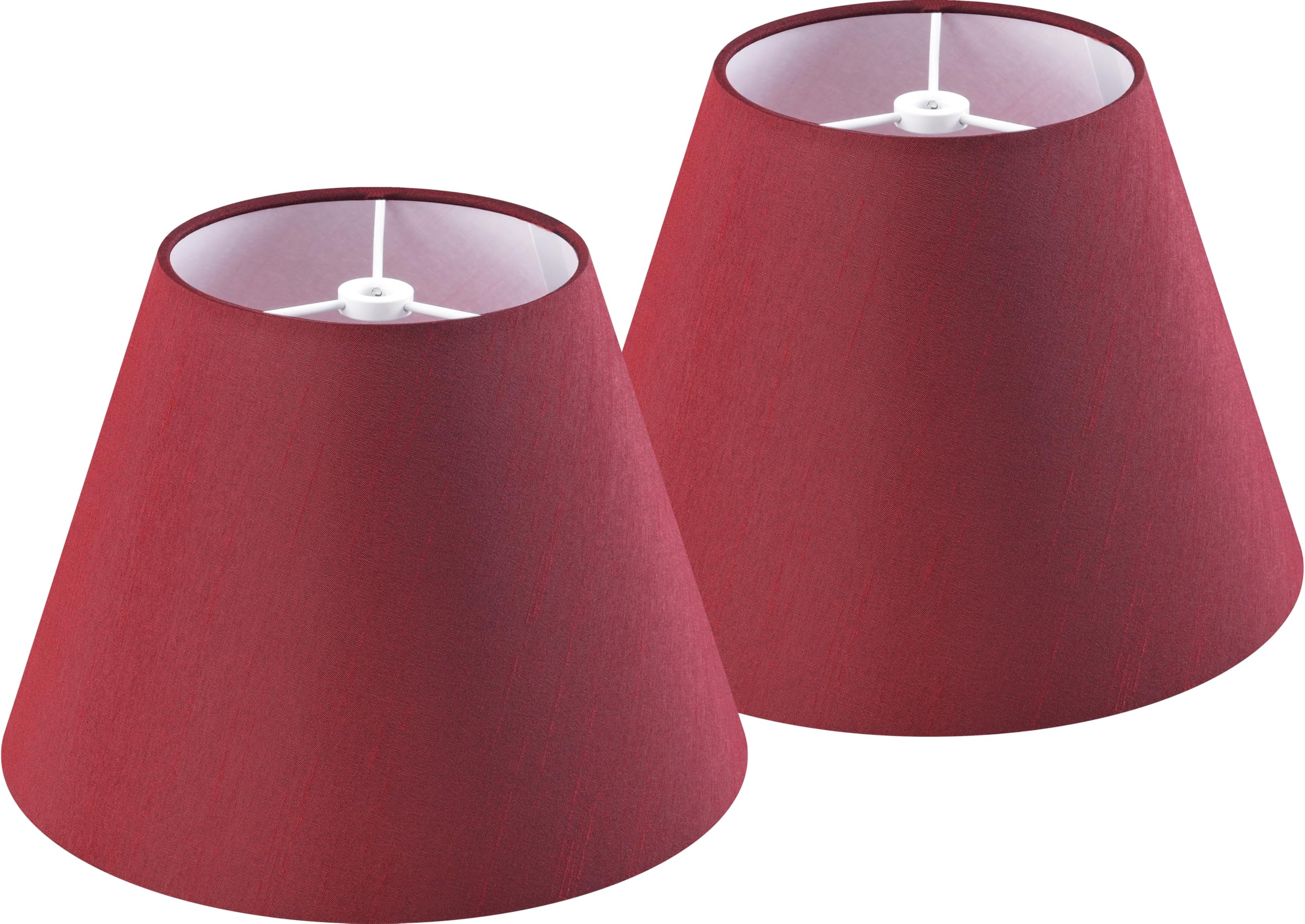 Red Lamp Shades Set of 2 Small-5" Top× 9”Bottom × 6.4”High Spider Drum Lampshade for Table Lamps ...