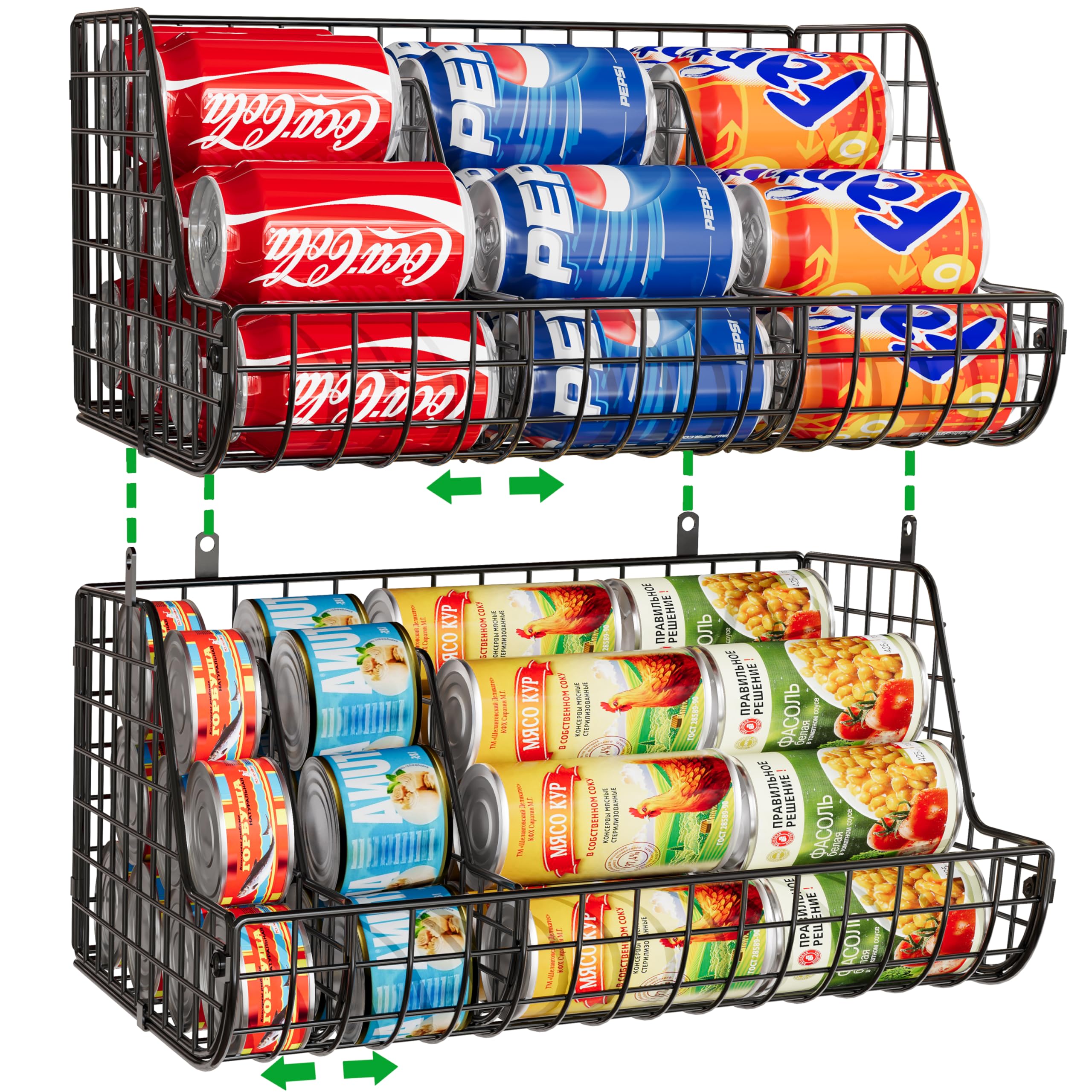 Amazon.com: 2-Tier Stackable Can Organizer for Pantry Shelves, 2 Pack ...