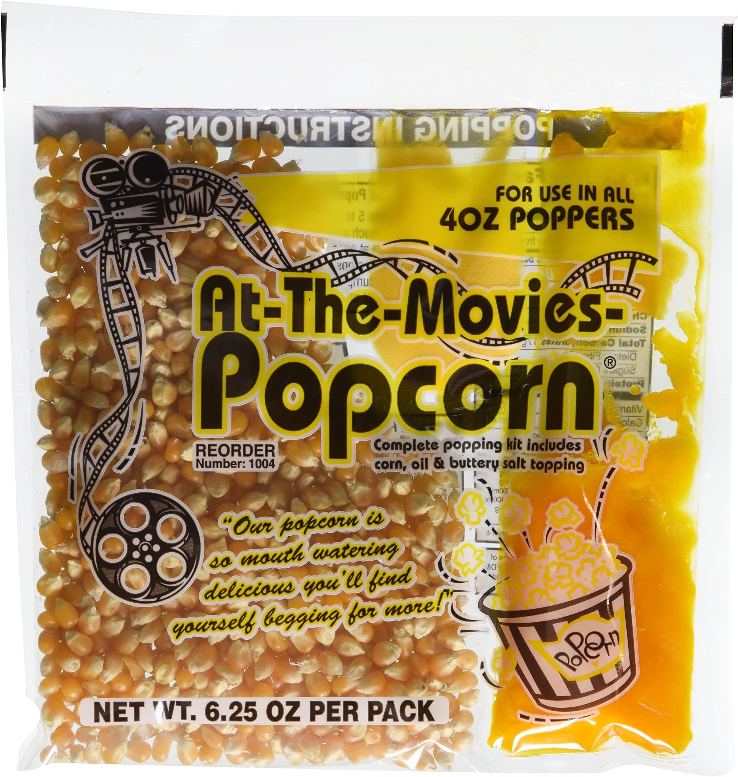 Amazon.com: Home Theater All in One Popcorn Kit - Portion Packets with ...