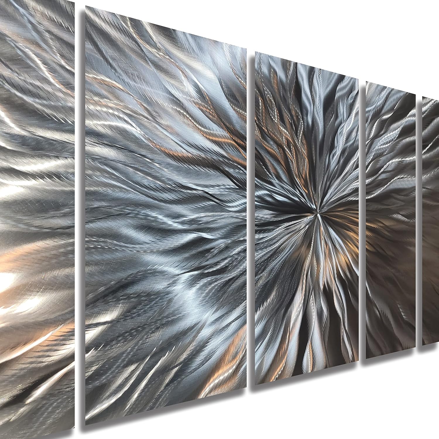 Amazon.com: Vortex XL - Large Modern Silver Metal Wall Art Office Decor ...