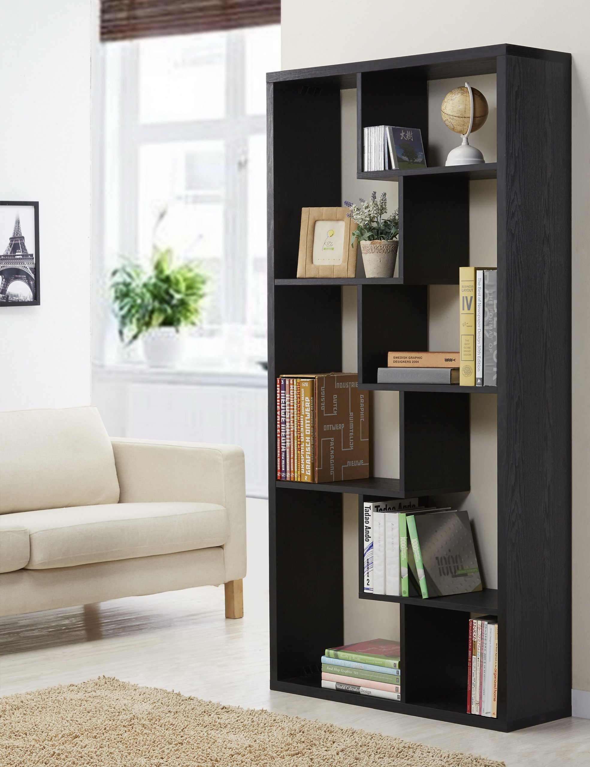 Io Homes Bookcase Hello Furniture 5 Tier Bookshelf Display Cabinet