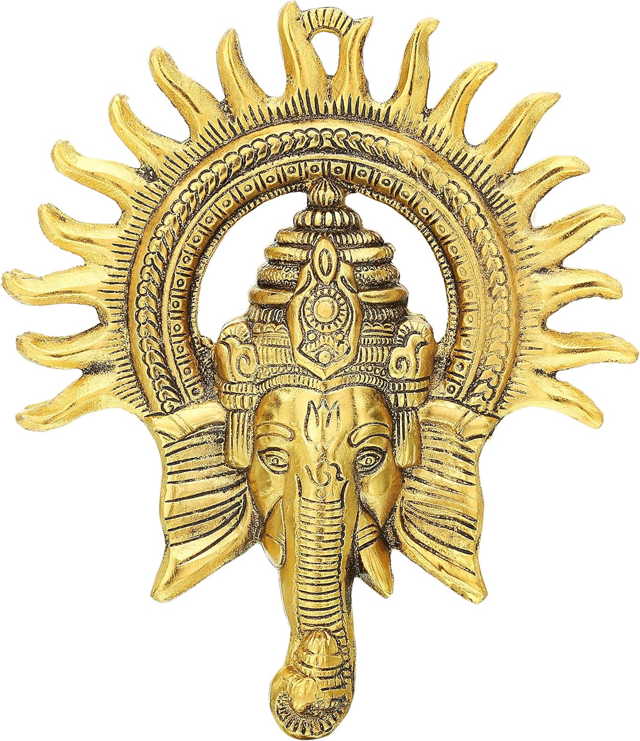 Amazon.com: Charmy Crafts Sun Shaped Golden Ganesha Wall Hanging - 9 X ...