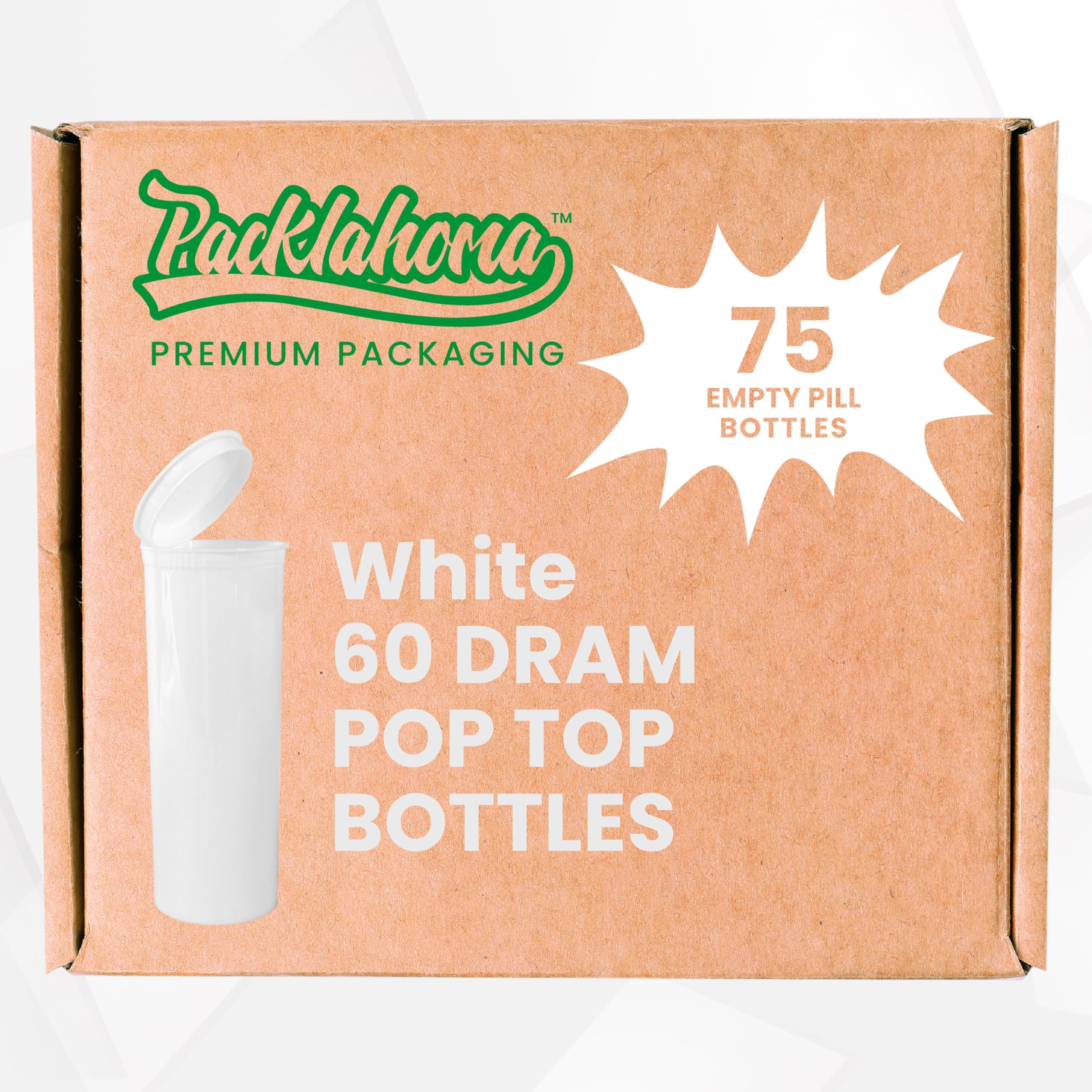 Amazon.com: Packlahoma 60 Dram Pop Top Bottles Black – 75 Pack Bulk Pop ...