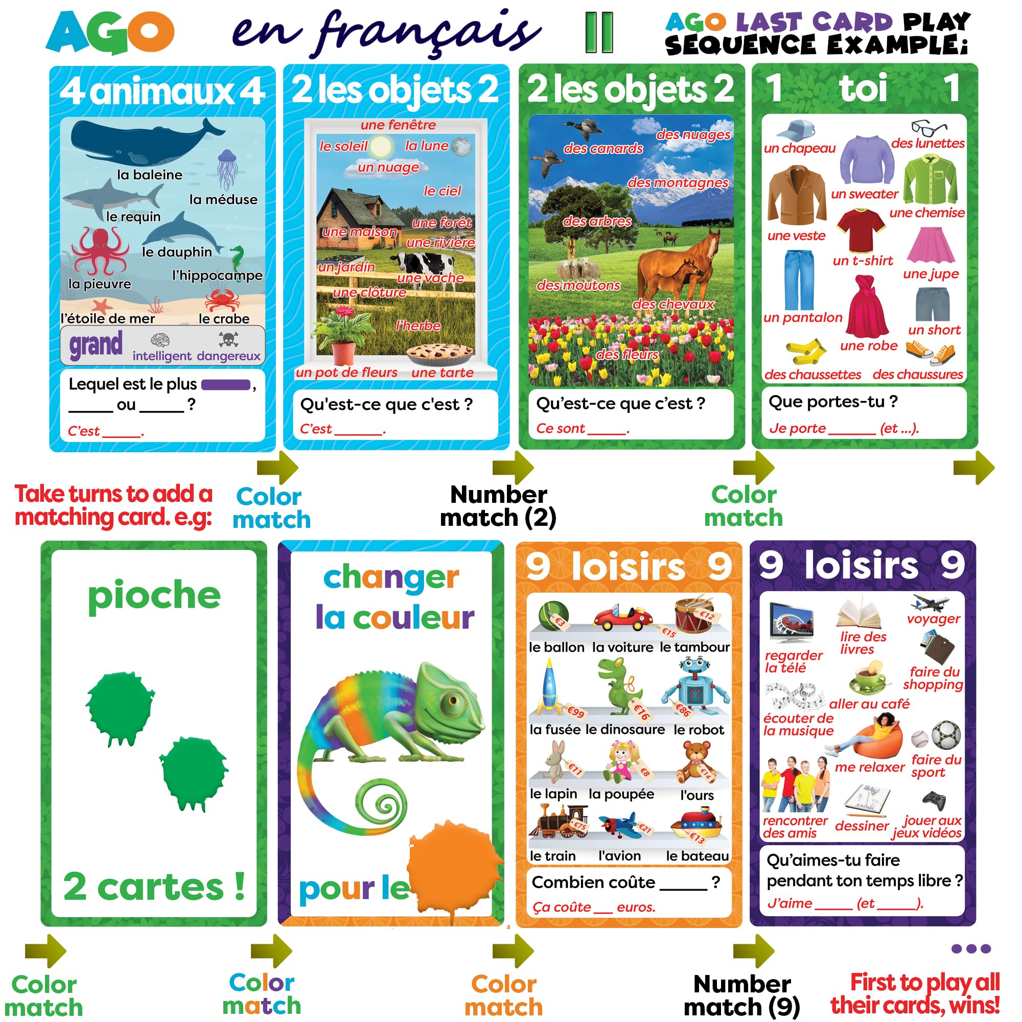 Snapklik.com : AGO En Francais 2 Card Game