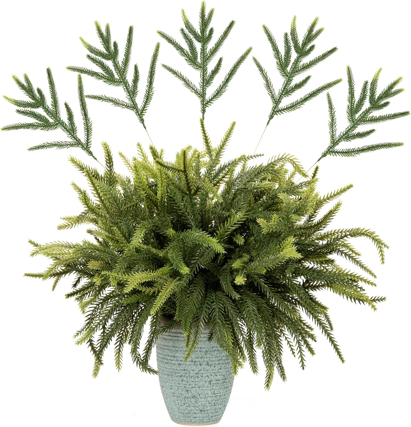 Lescli 36 Pcs Norfolk Pine Stems, Artificial Pine Branches, Real Touch ...