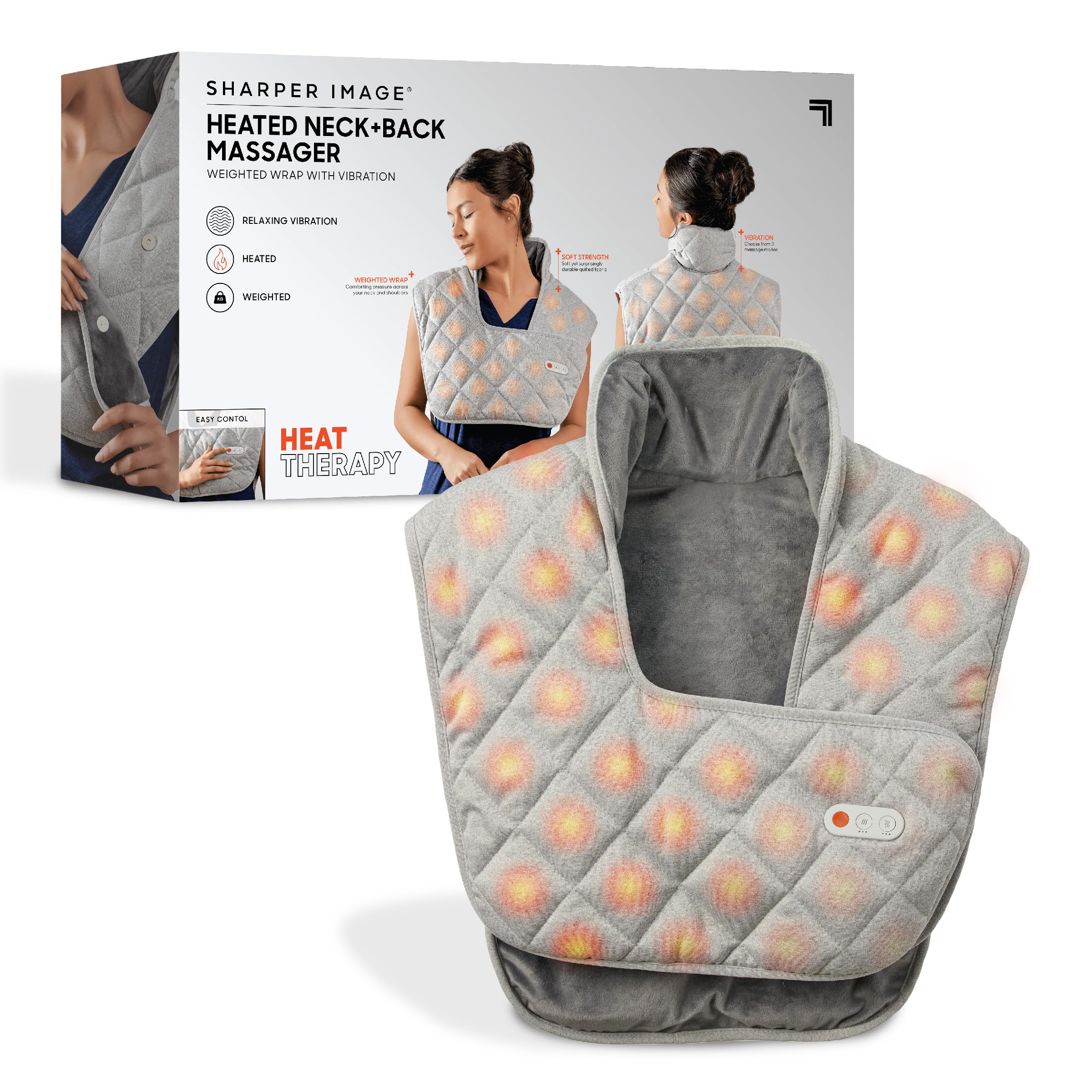 Amazon.com: Sharper Image® Heated Neck + Back + Shoulder Massager ...