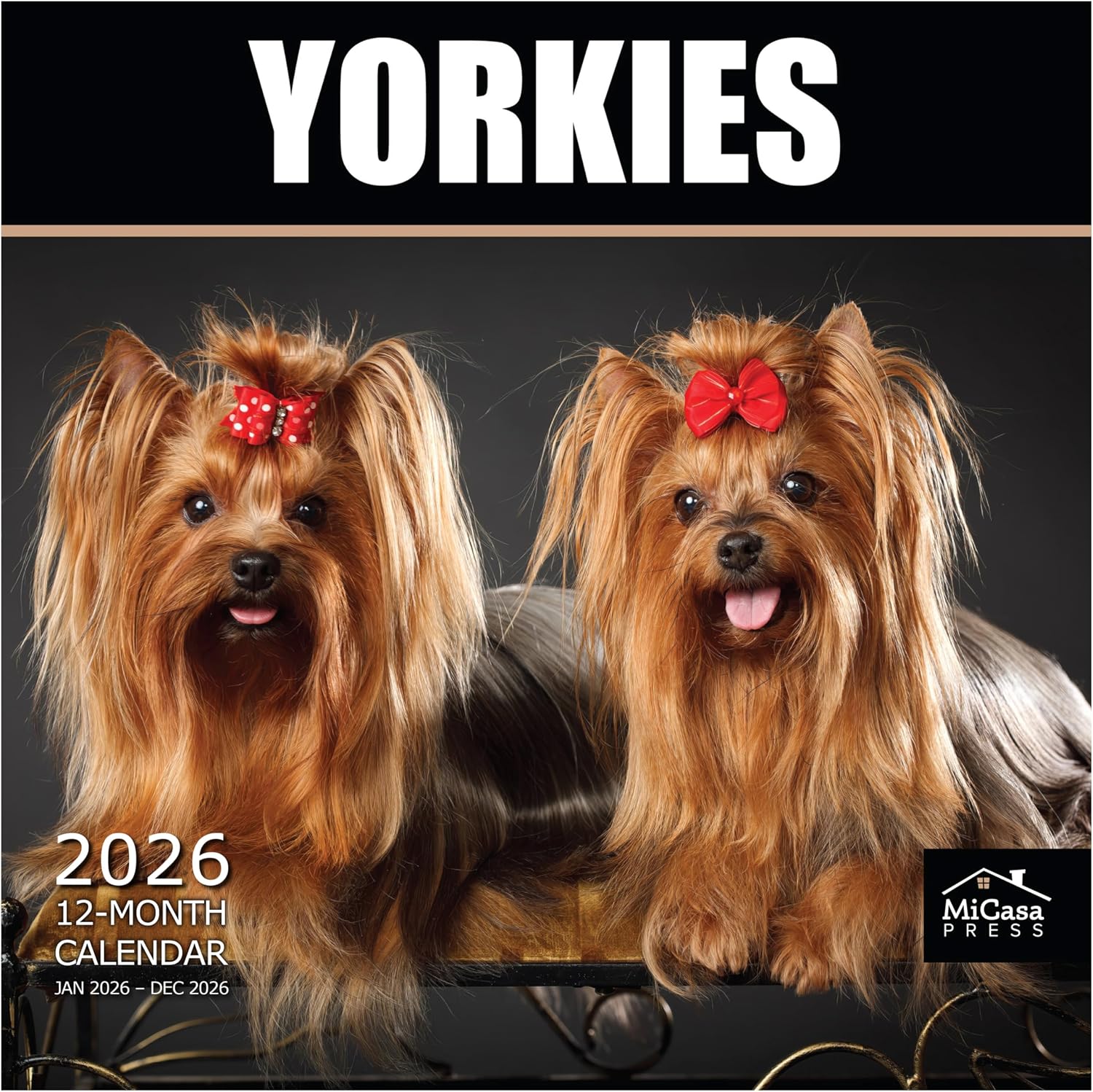 MICASA Yorkies Yorkshire Terriers 2026 Wall Calendar 12 Month | 12" x ...