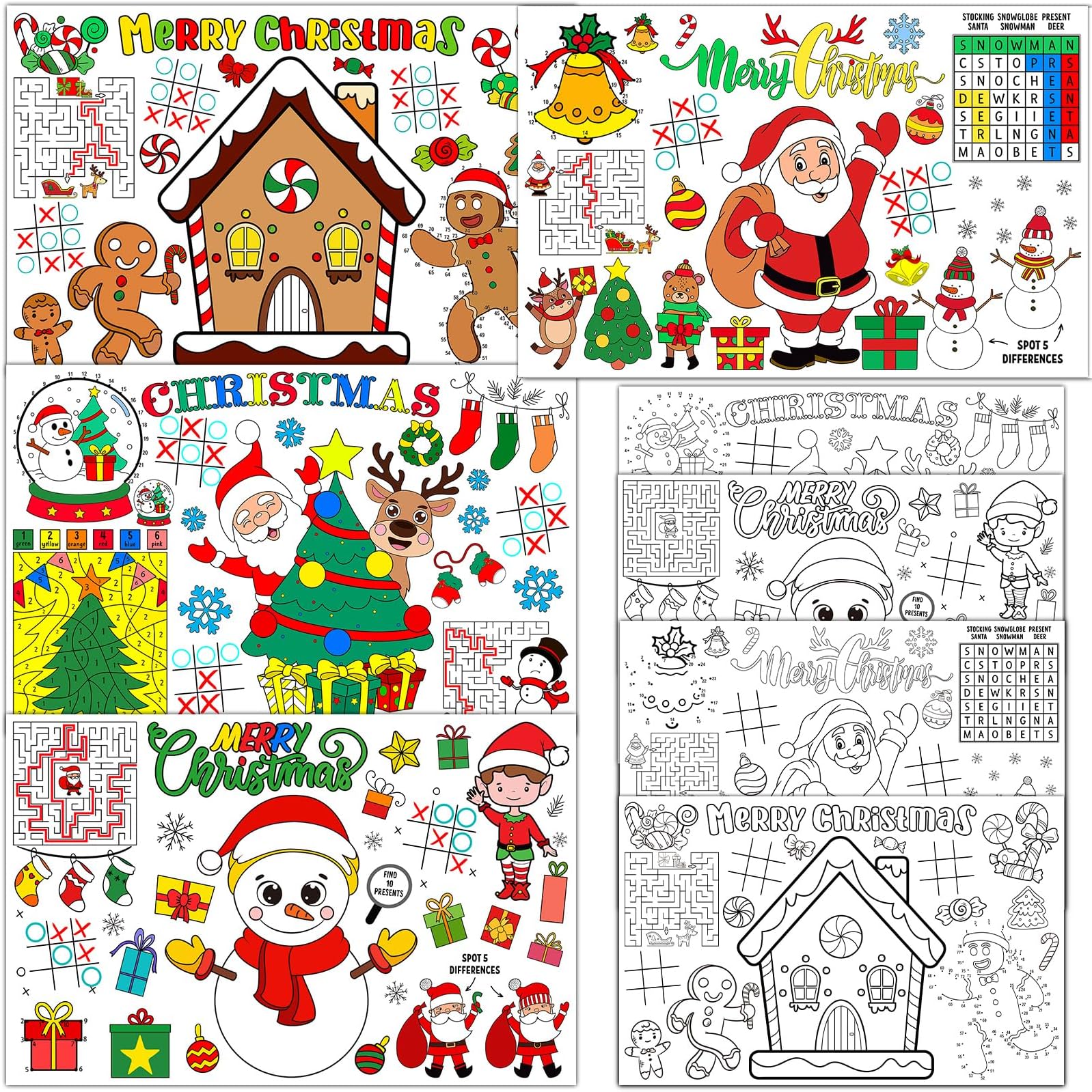Amazon.com: Gift Boutique Disposable Christmas Place Mats for Kids 50 ...