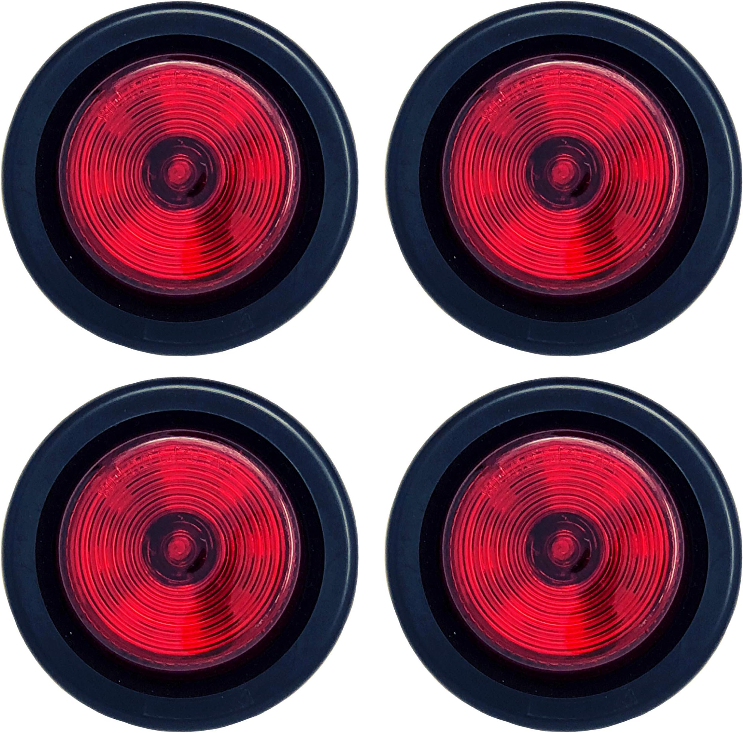Amazon.com: [4x Red] 2" Round Trailer 9 LED Clearance Side Marker ...