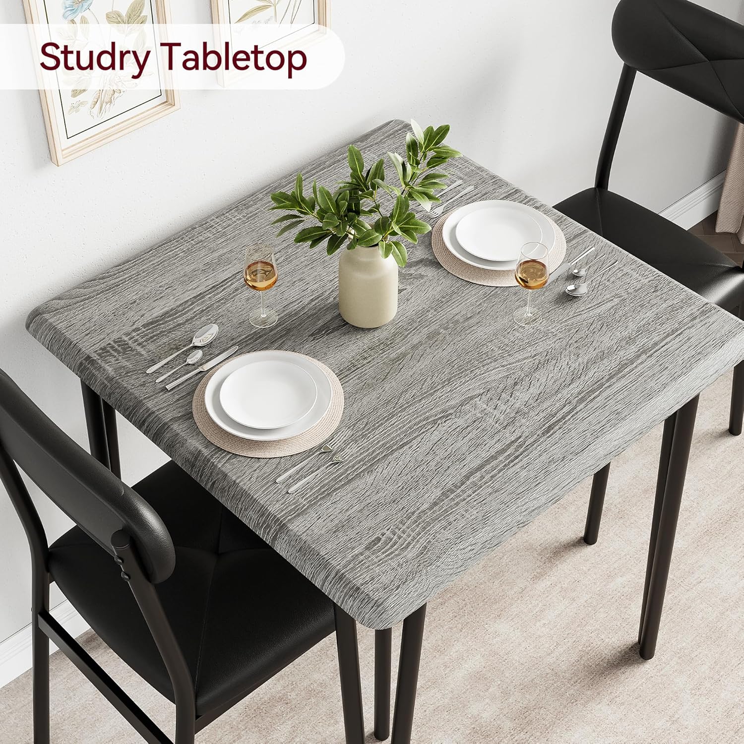 Mesa de comedor para 2, juego de mesa cuadrada pequeña de cocina para 2 ...