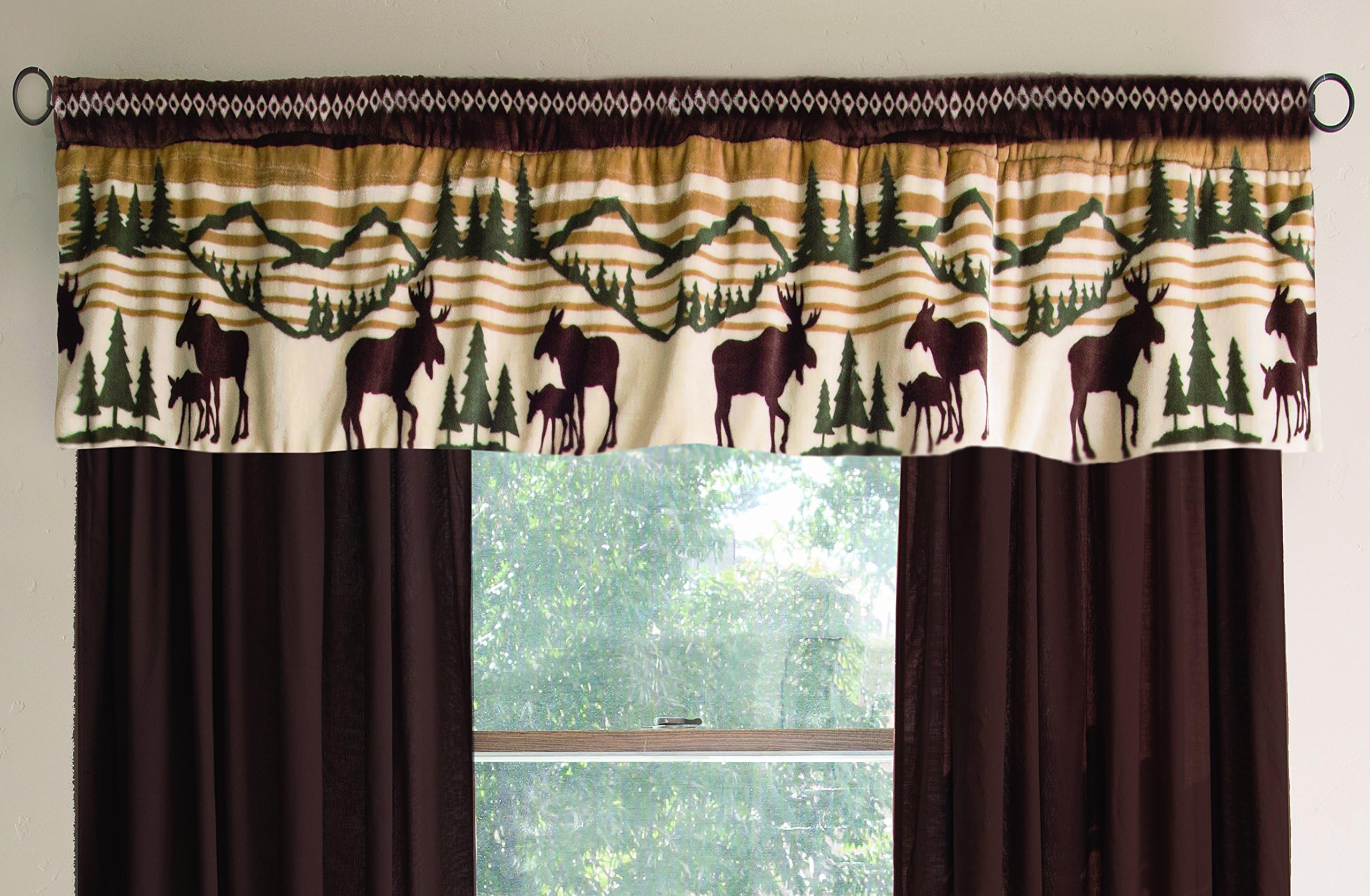 Amazon.com: Carstens, Inc. Pine Wilderness Rustic Window Valance 18" x ...