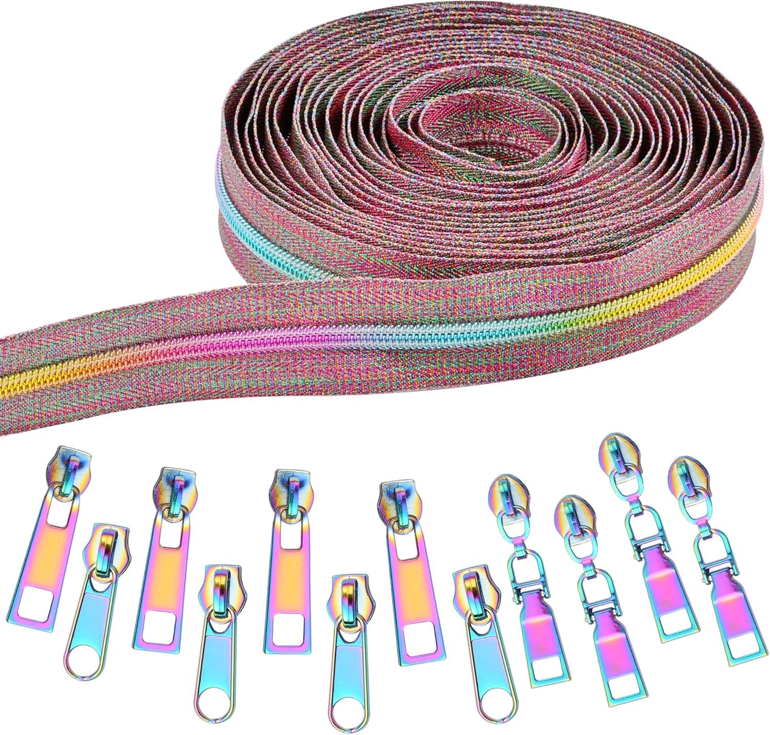 Amazon.com: Elesunory #5 Zippers for Sewing, 9.84 Yards Nylon Coil ...