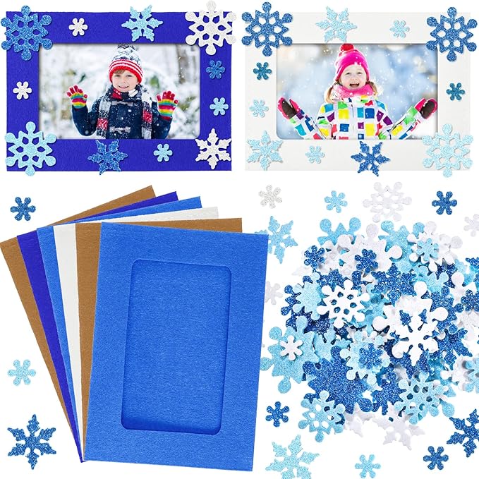 Amazon.com: Ferraycle 232 Pieces Winter DIY Picture Frames Craft Kit 32 ...