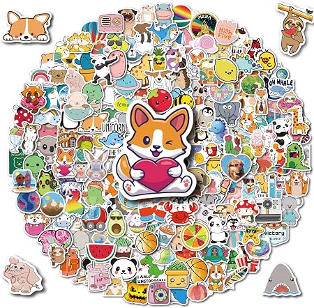 200 large waterproof vinyl stickers, no repeats, for kids