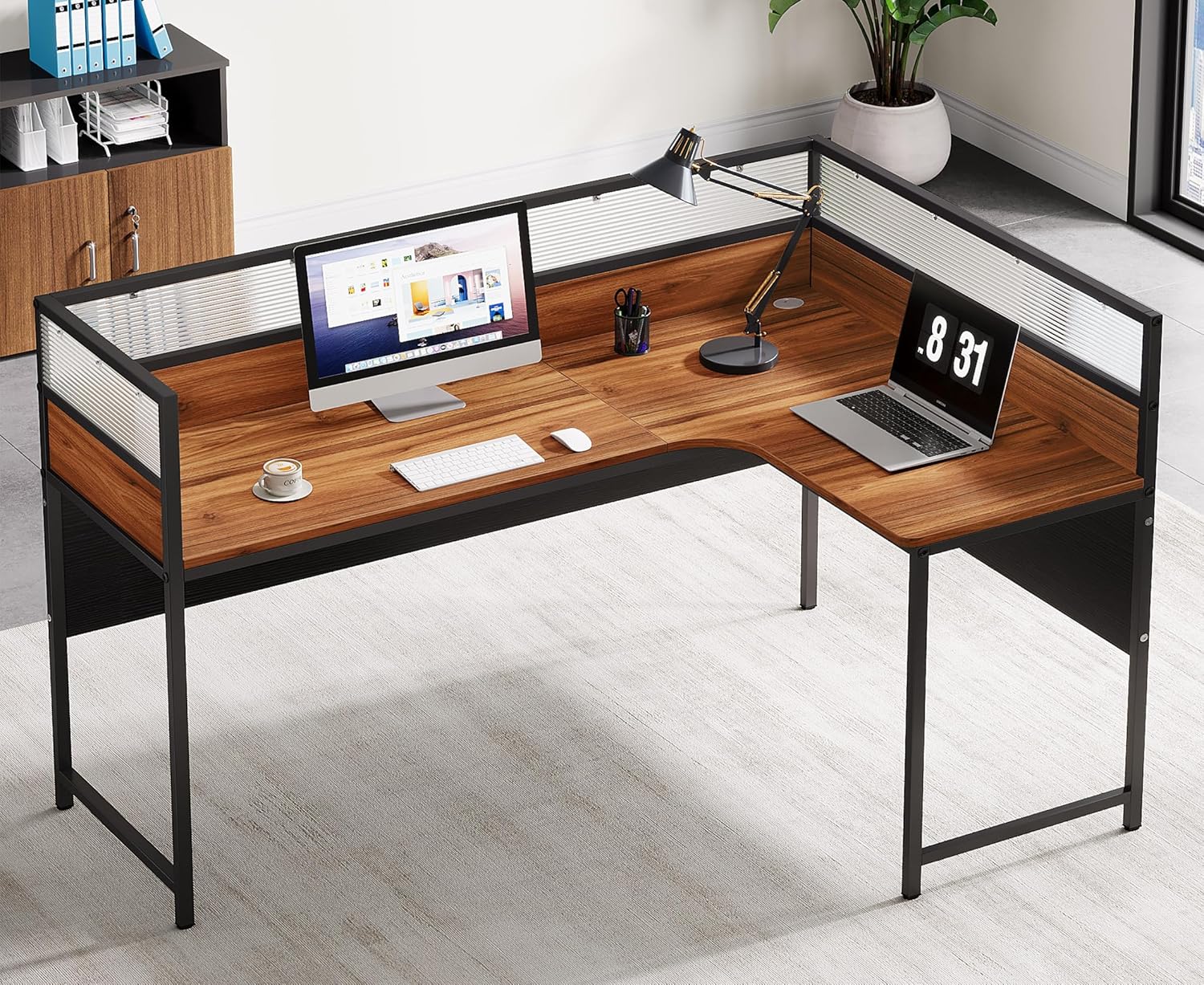Amazon.com: Tribesigns L-Shaped Computer Desk, 55-Inch Large Corner ...