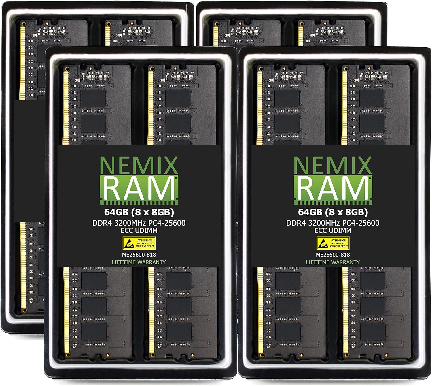 NEMIX RAM 64GB (8X8GB) DDR4 3200MHZ PC4-25600 ECC UDIMM Compatible with ...