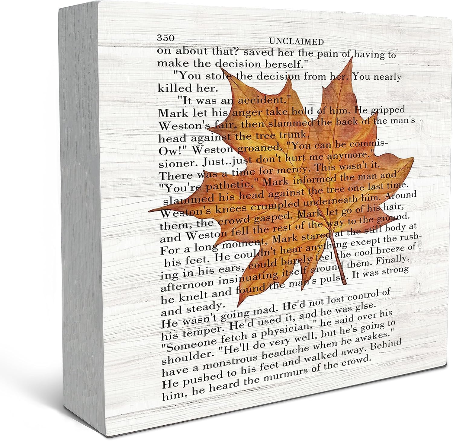 Amazon.com: SRADMO Fall Maple Leaf Vintage Dictionary Art Wood Box Sign ...