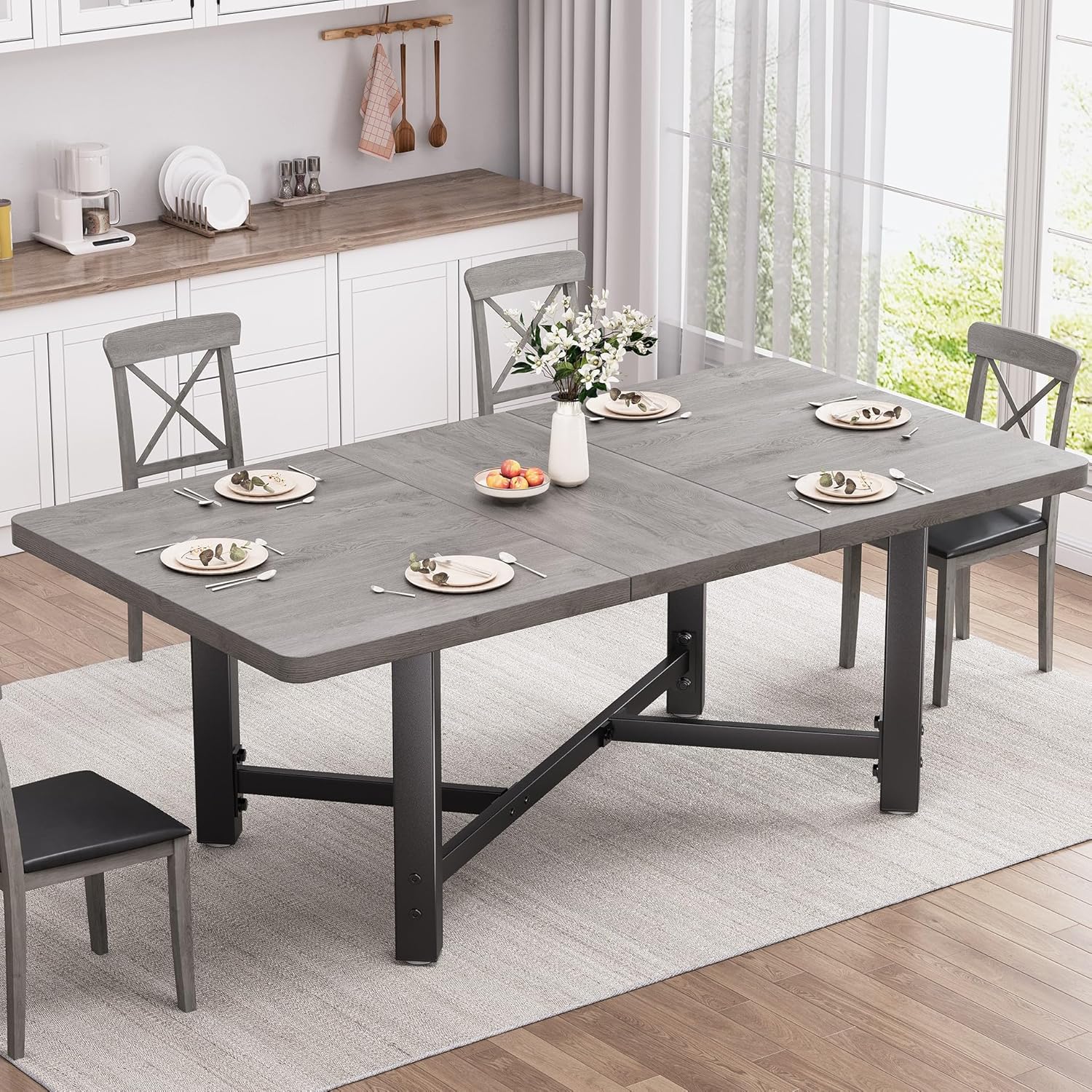Amazon.com - Jocoevol 62''Extendable Dining Table for 4-6 Kitchen ...