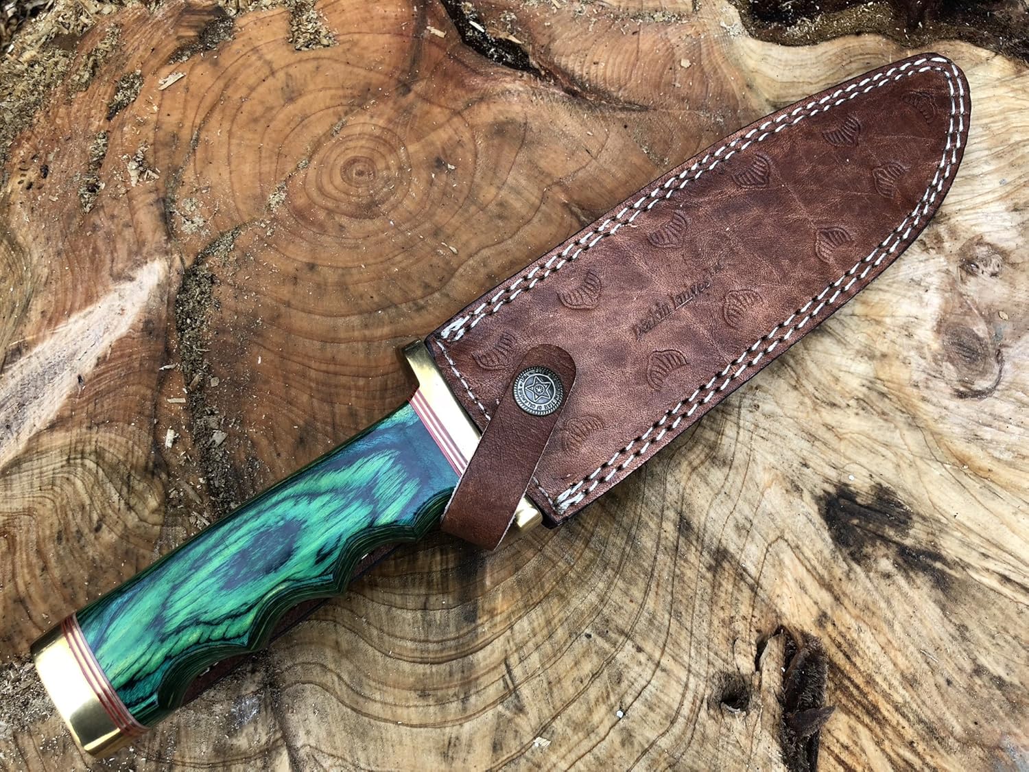 Perkin Knives Damascus Steel Hunting Knife Handmade Knife Fixed Blade ...