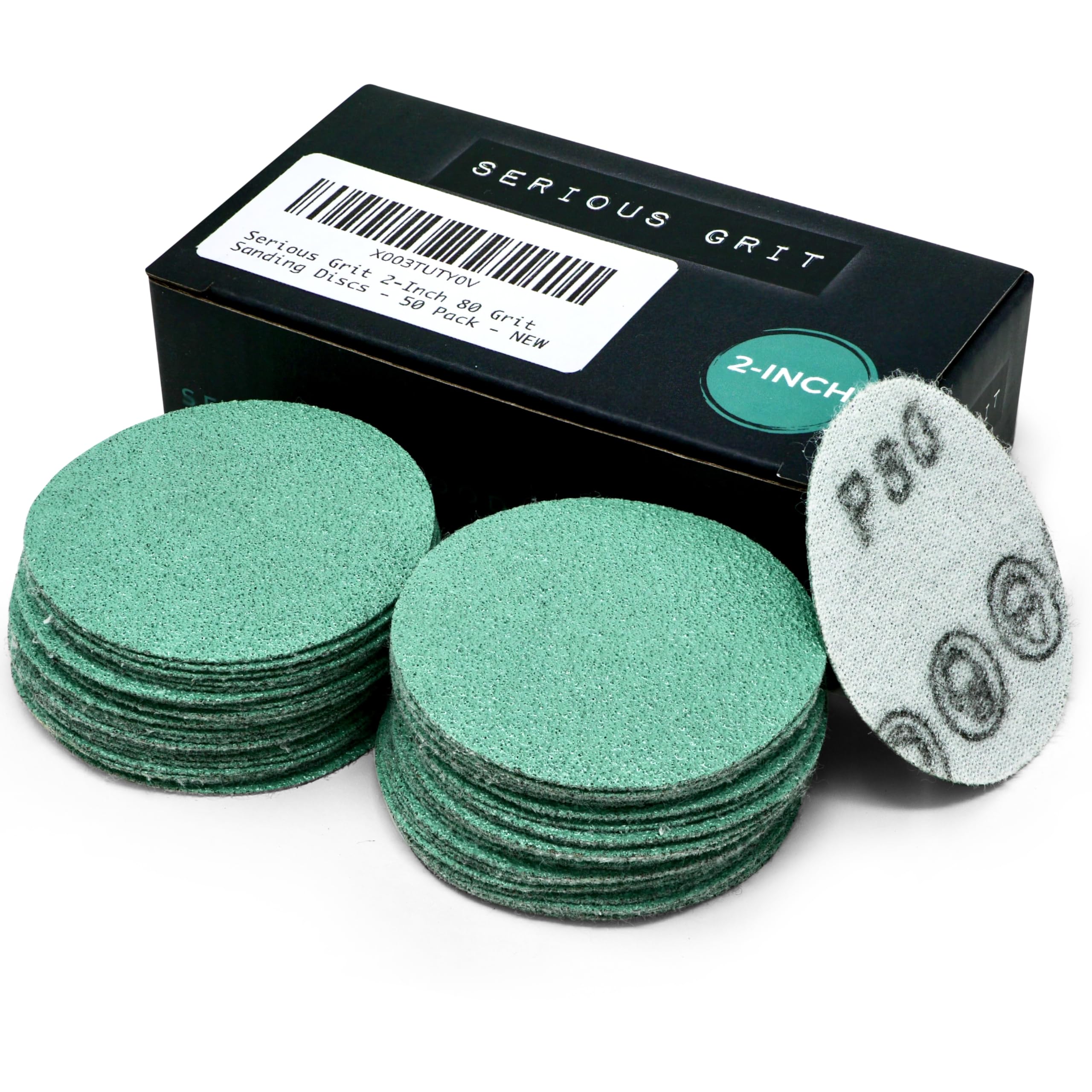 Serious Grit - 2-Inch 80 Grit Sanding Discs - Heavy-Duty Hook & Loop ...