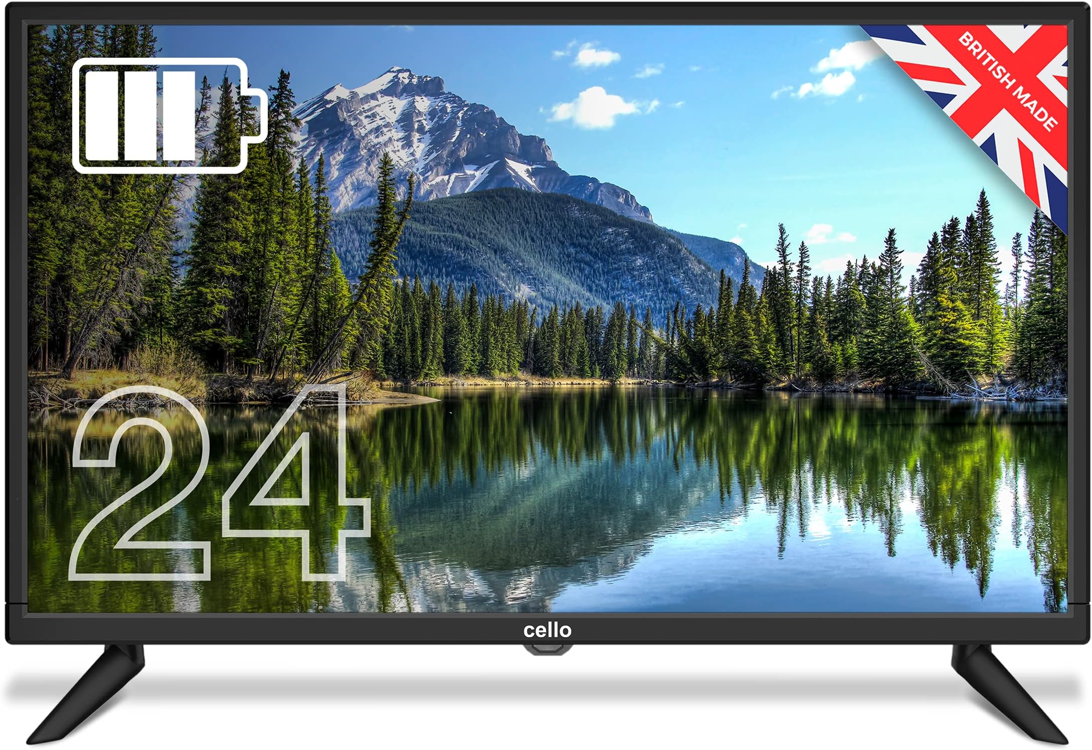 EMtronics 24" Inch 720p 12 Volt TV, HDMI, USB PVR and Satellite Tuner ...