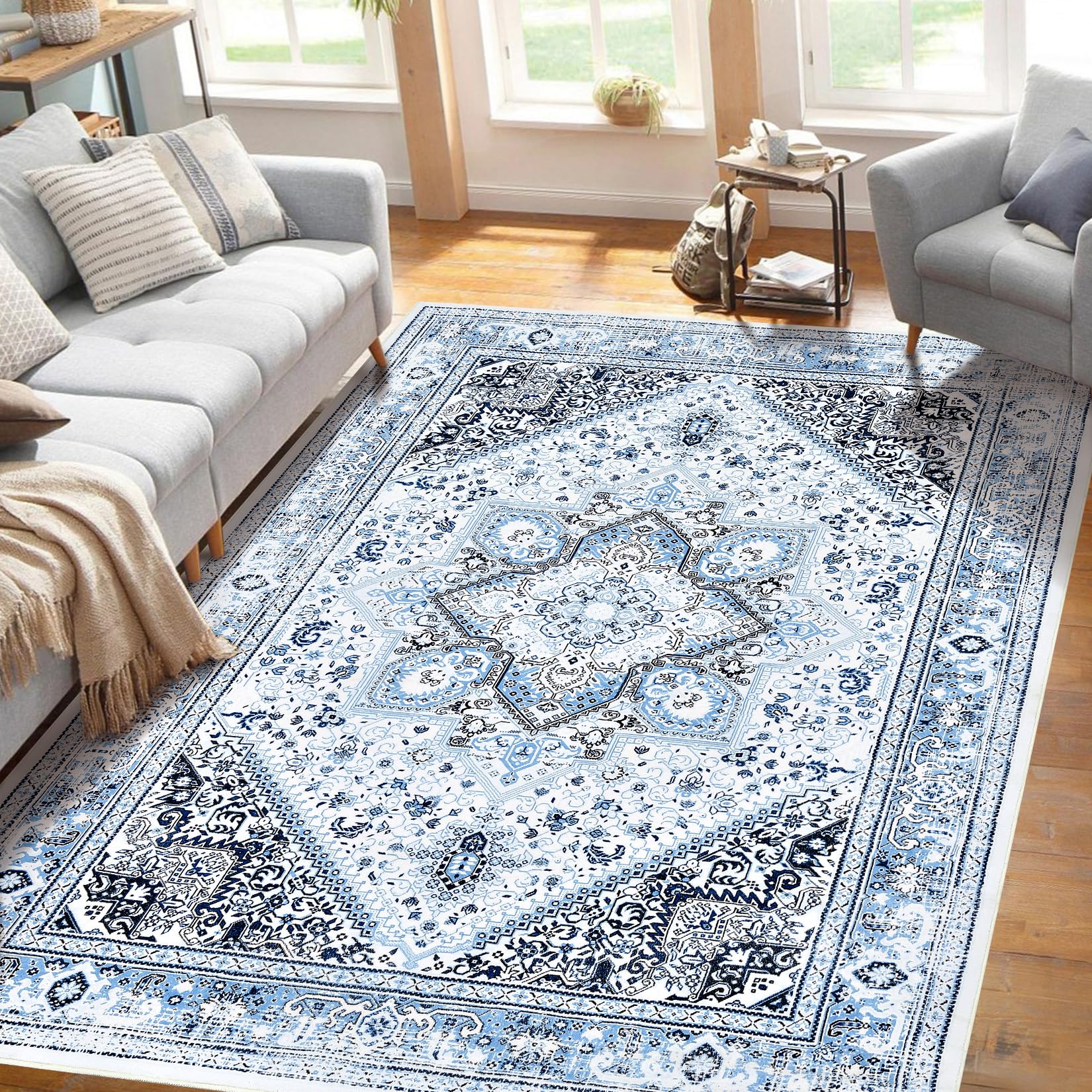 GAOMON Bohemian Washable Area Rug 5x7 Vintage Oriental Rug Living Room ...