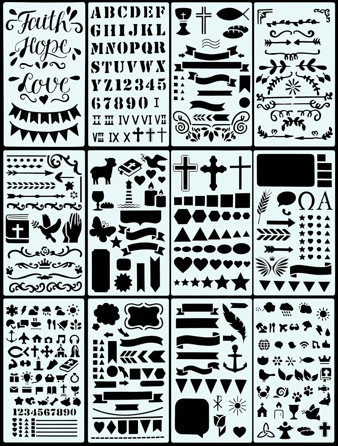 Essentials Faith Stencil Set (Bible Journaling) (over 350 designs ...