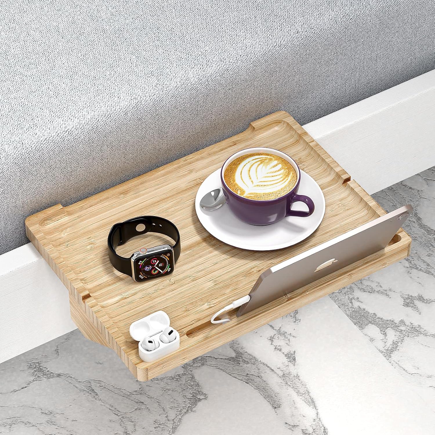 Amazon.com: Bedside Shelf for Bed, Bedside Tray Table for Dorm Room Top ...