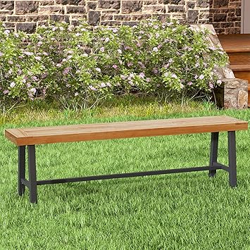 Amazon.com: Toolsempire Outdoor Bench Garden Bench, 63" Backless Acacia ...