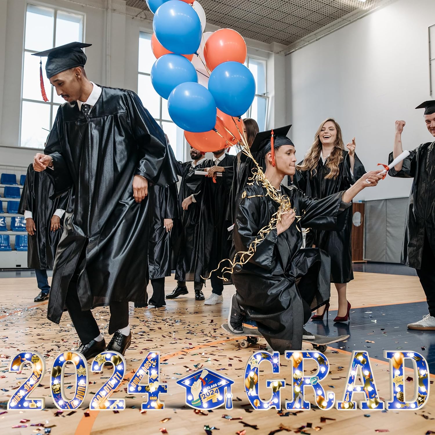 Decoraciones para fiesta de graduación 2024-8 letras LED largas ...