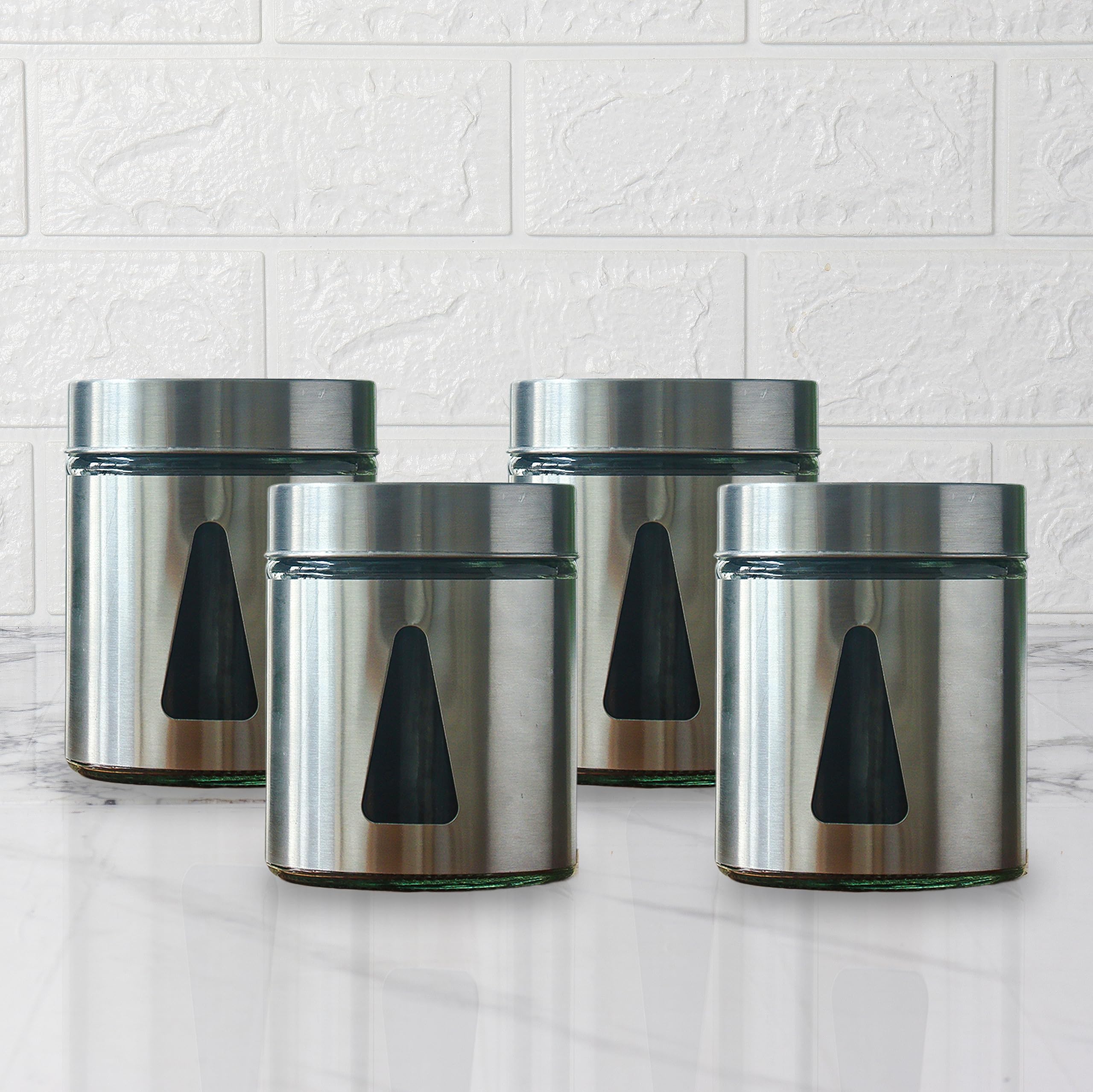 Buy Femora Kitchen Storage Jars Steel Finish With See Through Window ...